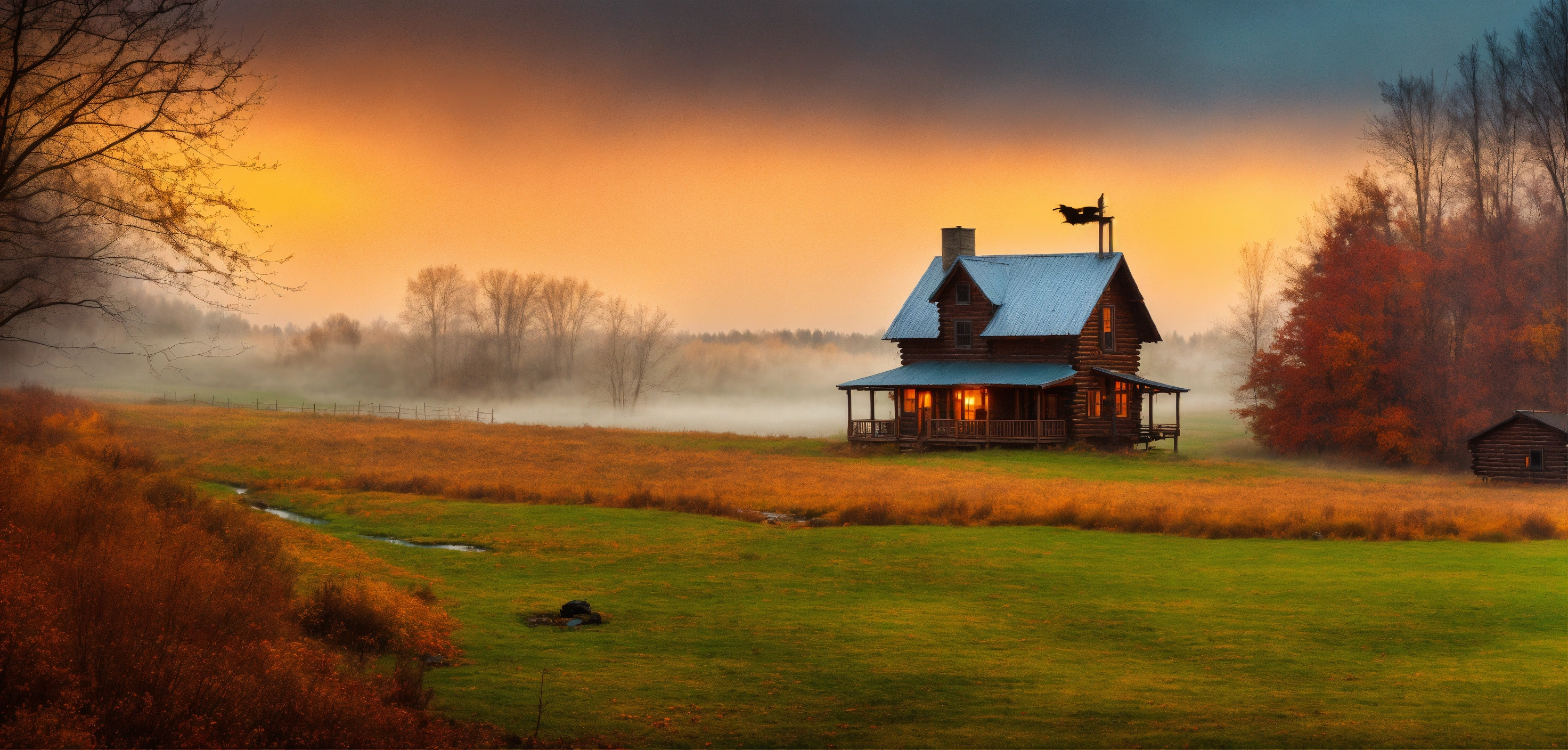 Lexica - Impressionist, one beautiful witch looking at cabin with a ...