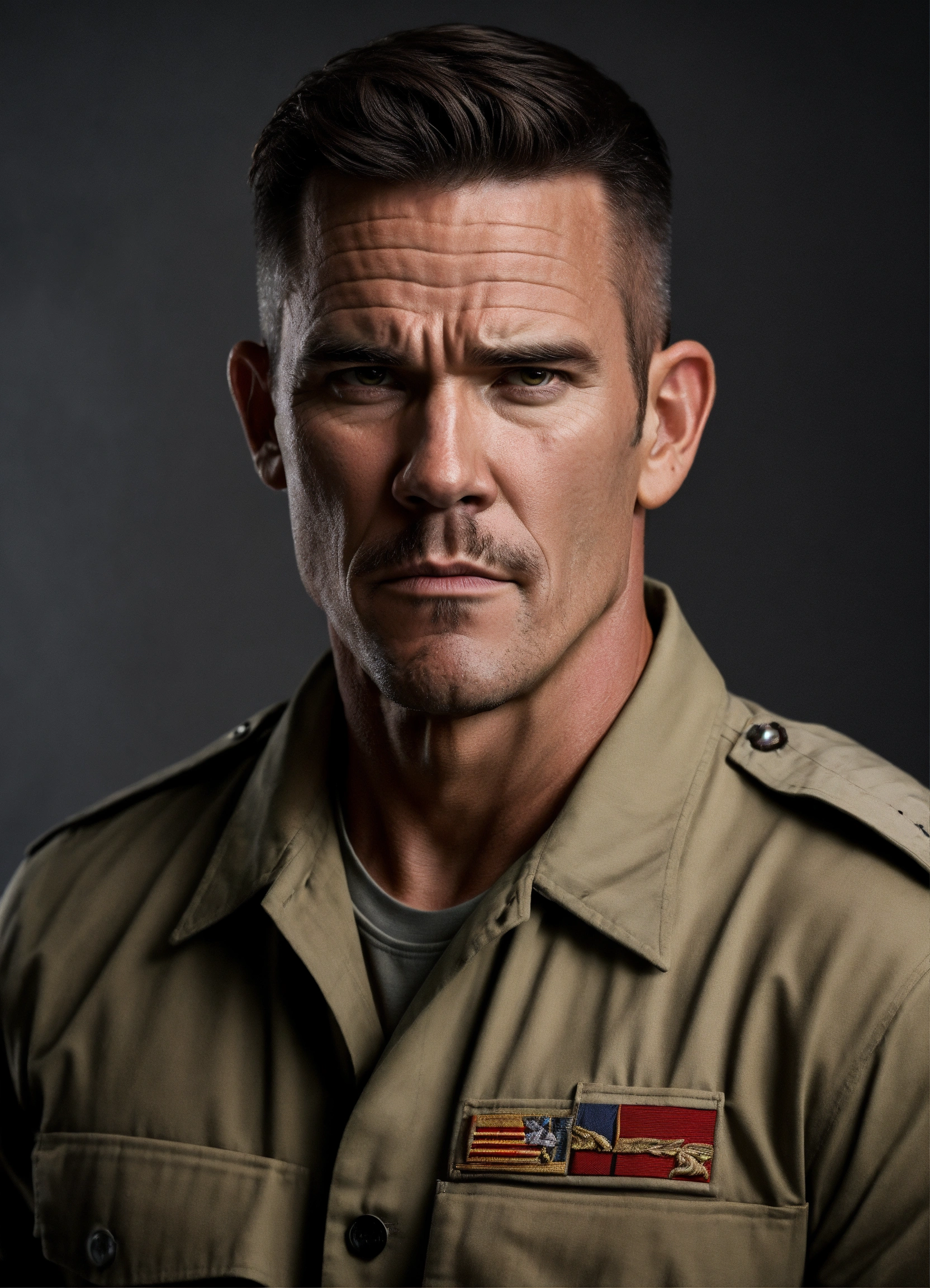 Lexica - Scared man, US Marine, FRONT VIEW, casual clothes, arms ...
