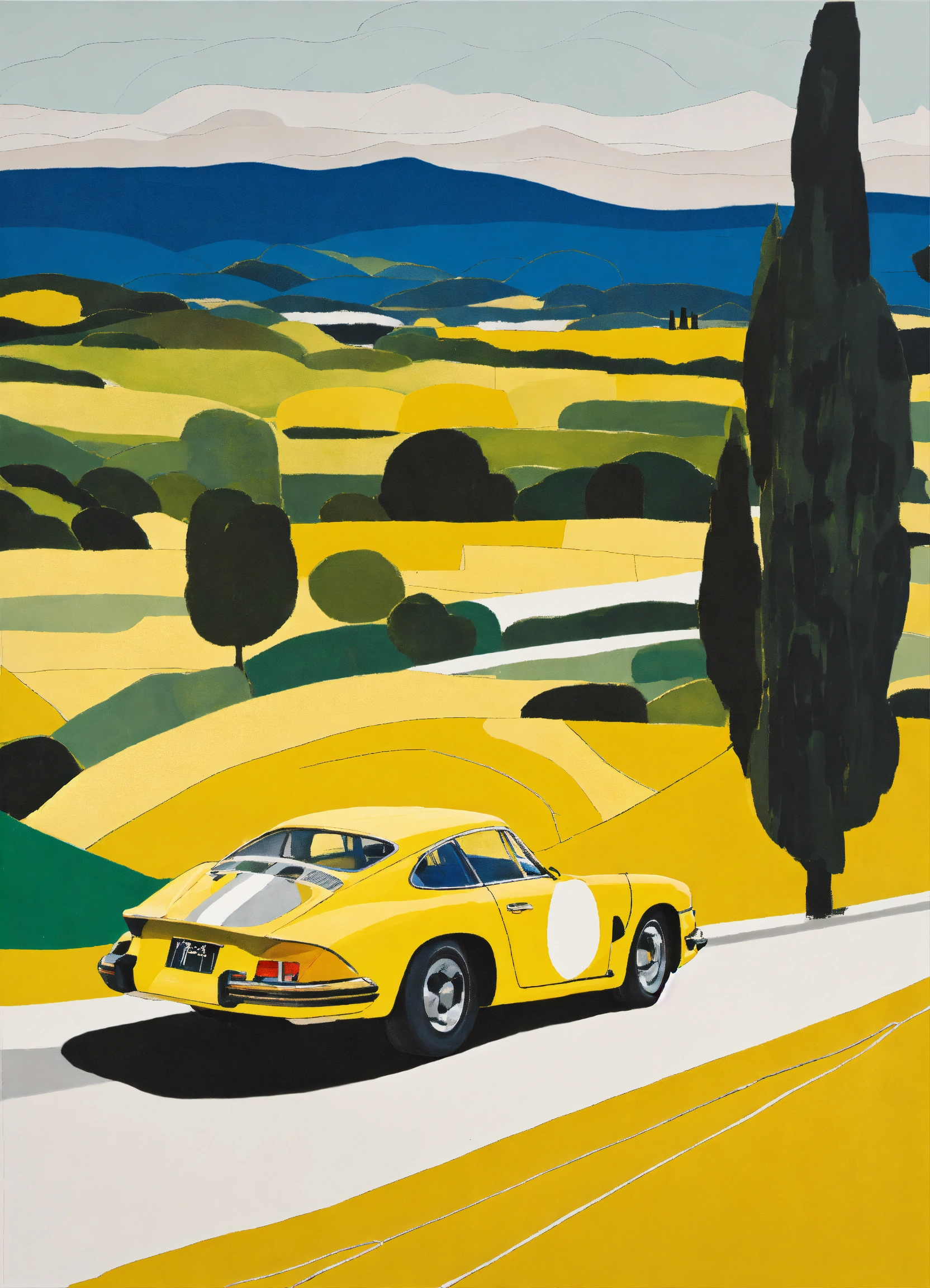 Lexica - Flat paper collage by Henri Matisse depicting a car like ...