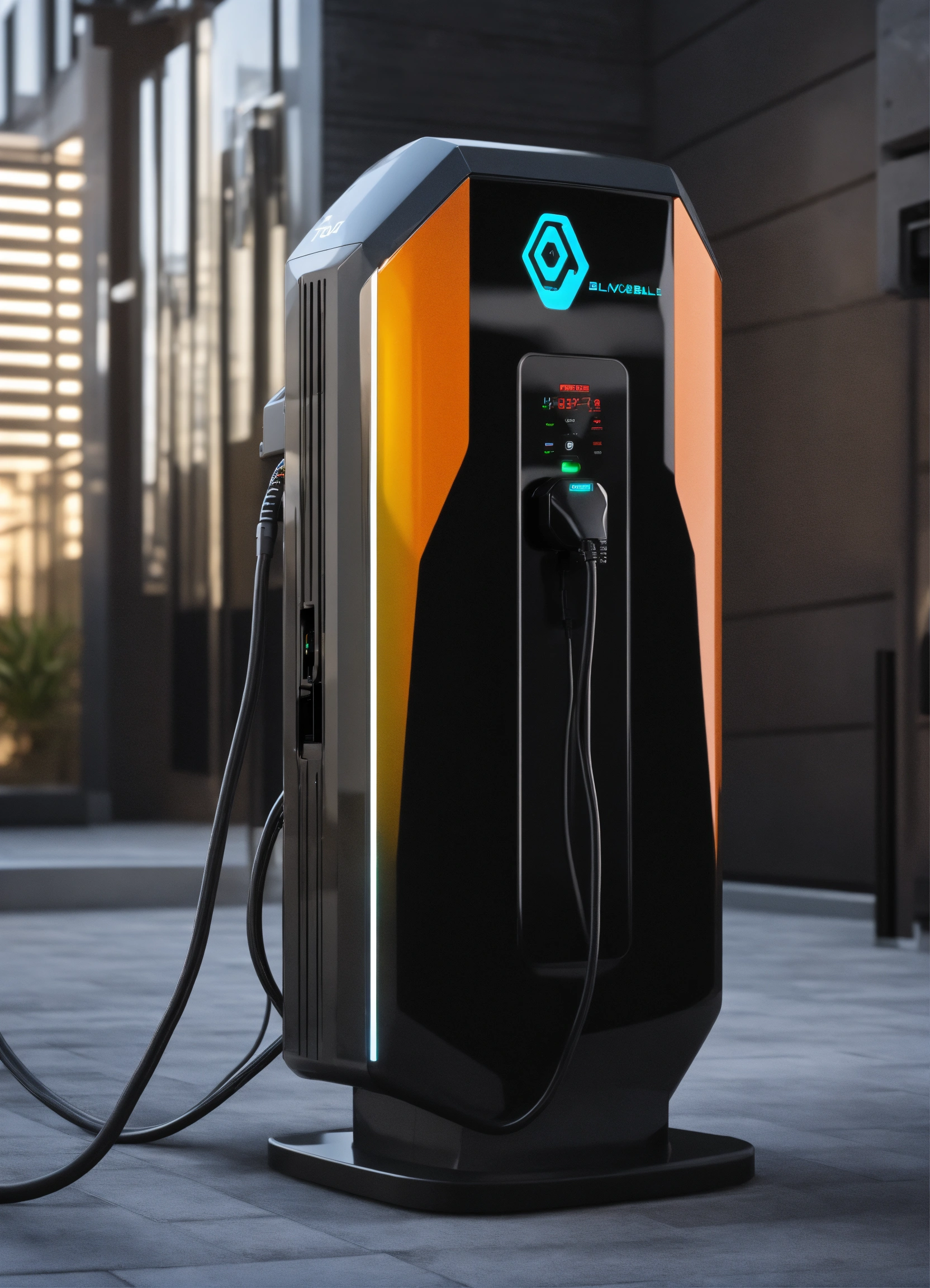 Lexica - Cool black Wall mounted portable 11kW EV charger, hi gloss ...