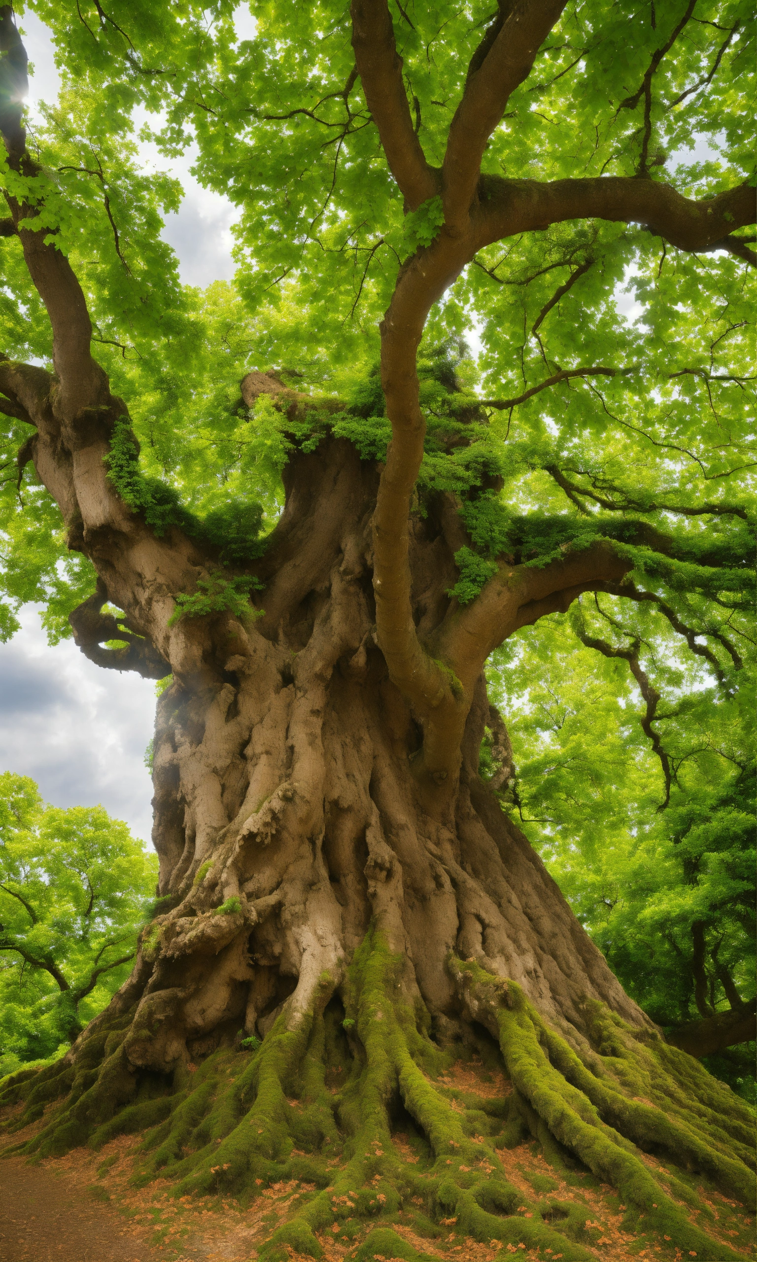 Lexica - Collage of a big and ancient chestnut tree