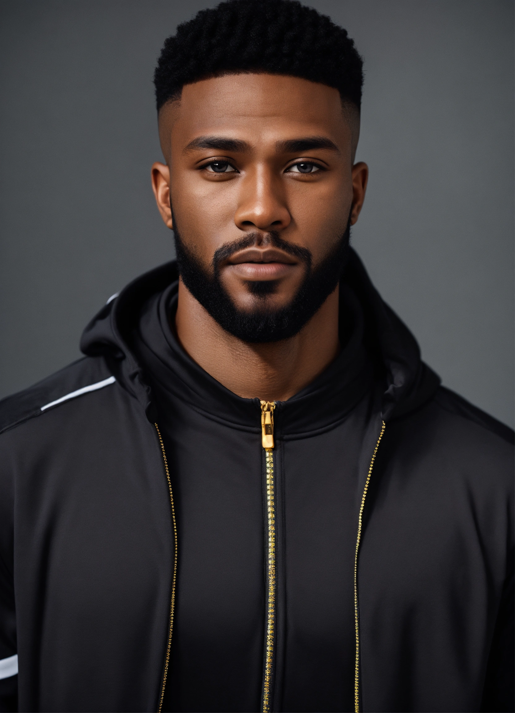 Lexica - Very handsome black male, low cut beard, light eyes, black ...