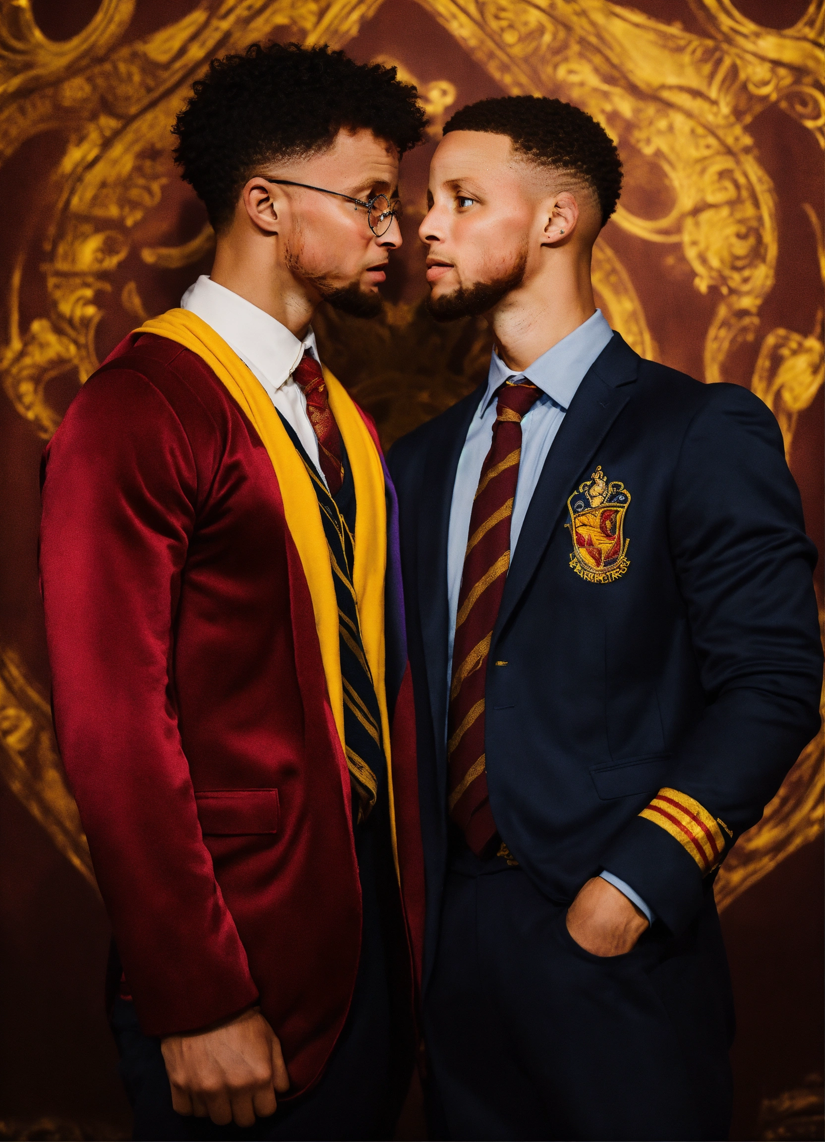 Lexica - Photo realistic shot of harry potter and steph curry as ...