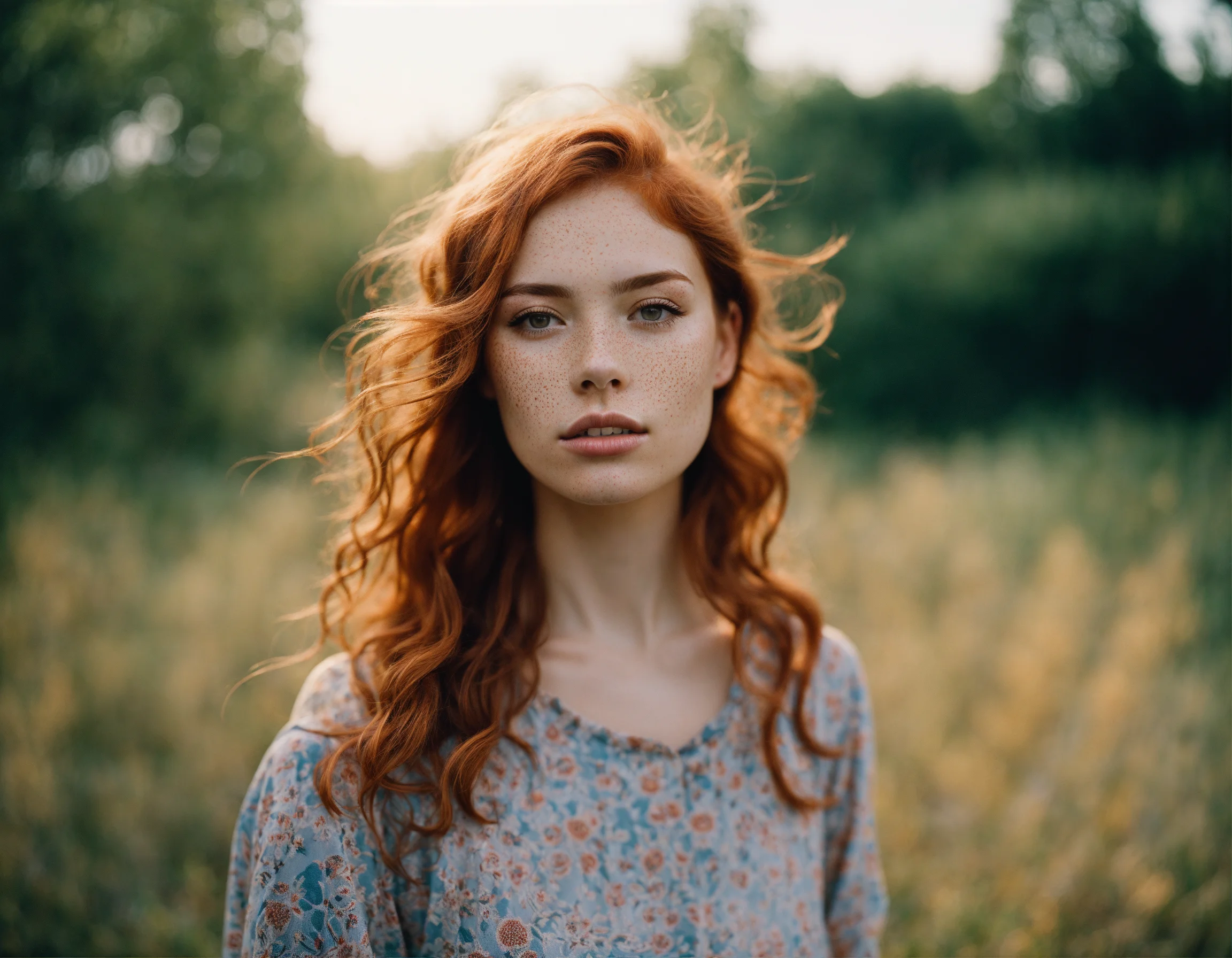 Lexica - Incredibly beautiful ginger haired woman with freckles. wavy ...
