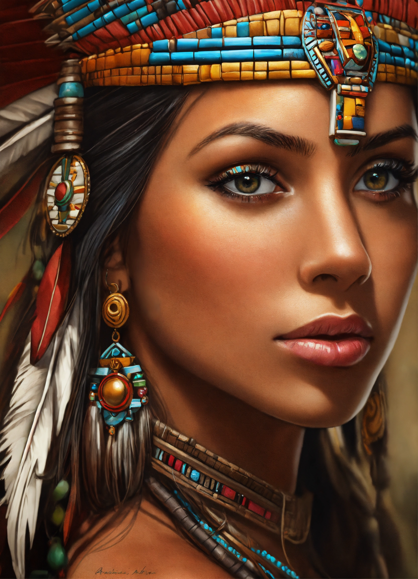 Lexica - Aztec princess,realistic,portrait, high detail,high resolution ...