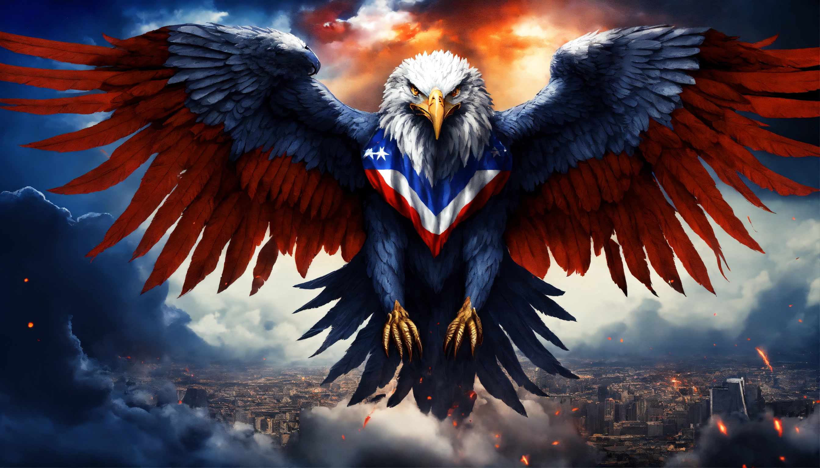 Lexica - Evil demonic Israel flag beast with an american eagle with red ...