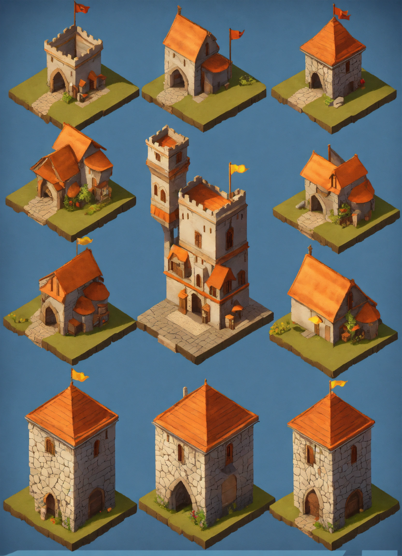 Lexica - Isometric, orthographic, seamless medieval castle game ...