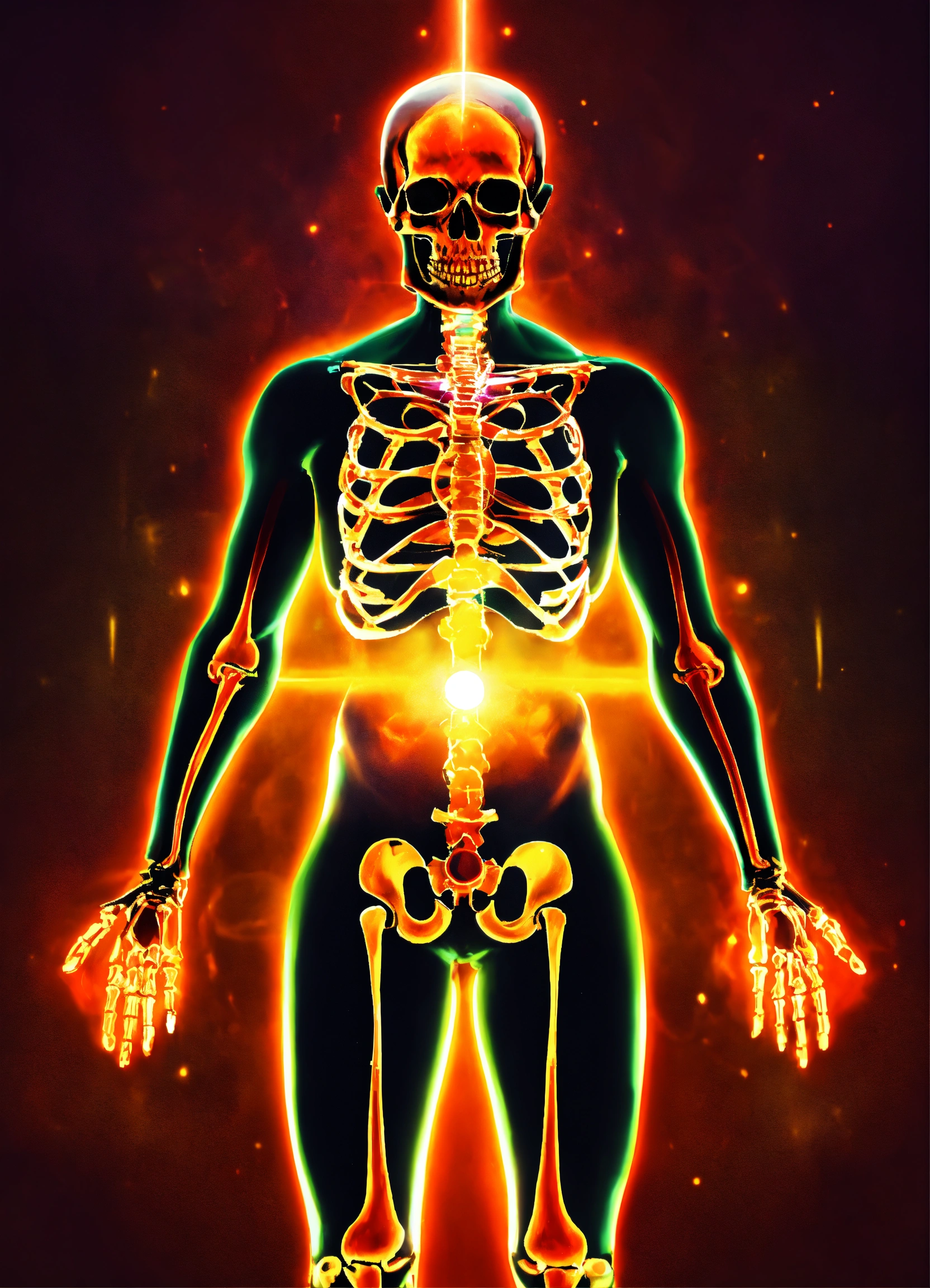 Lexica - Chakra min body and soul , skeleton body turning into matter
