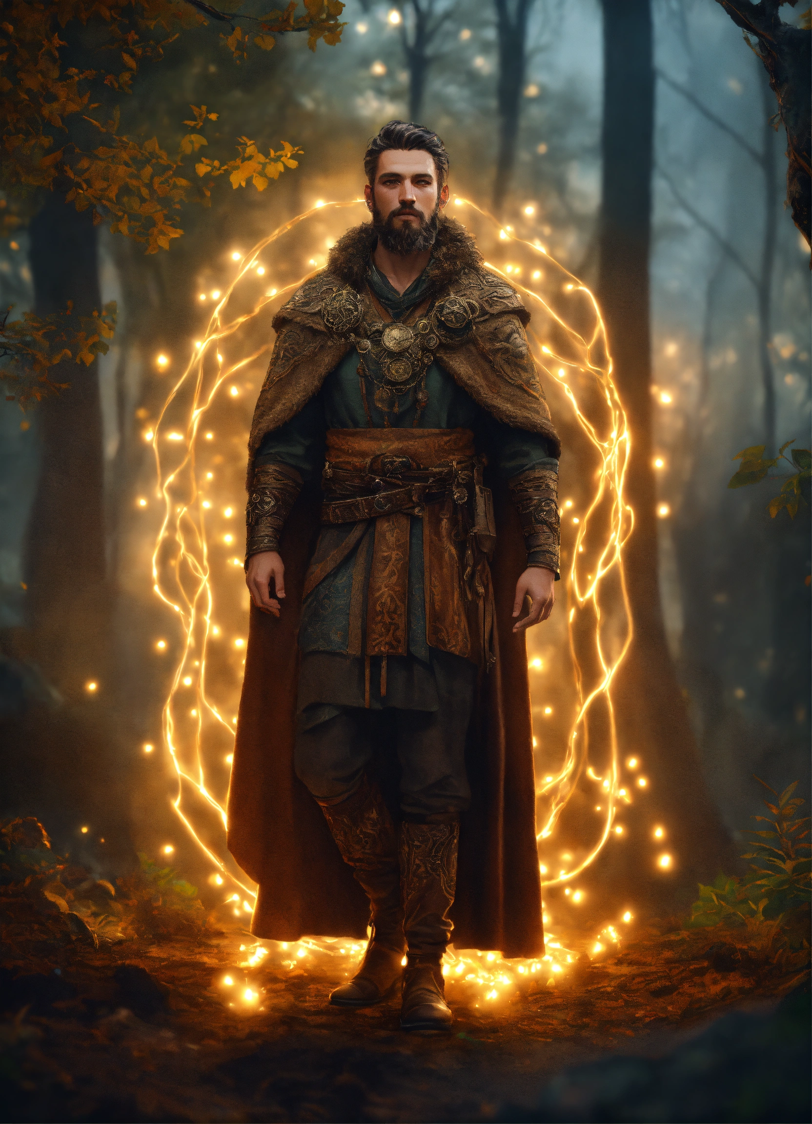 Lexica - A realistic full body portrait of a male druid, nature magic ...