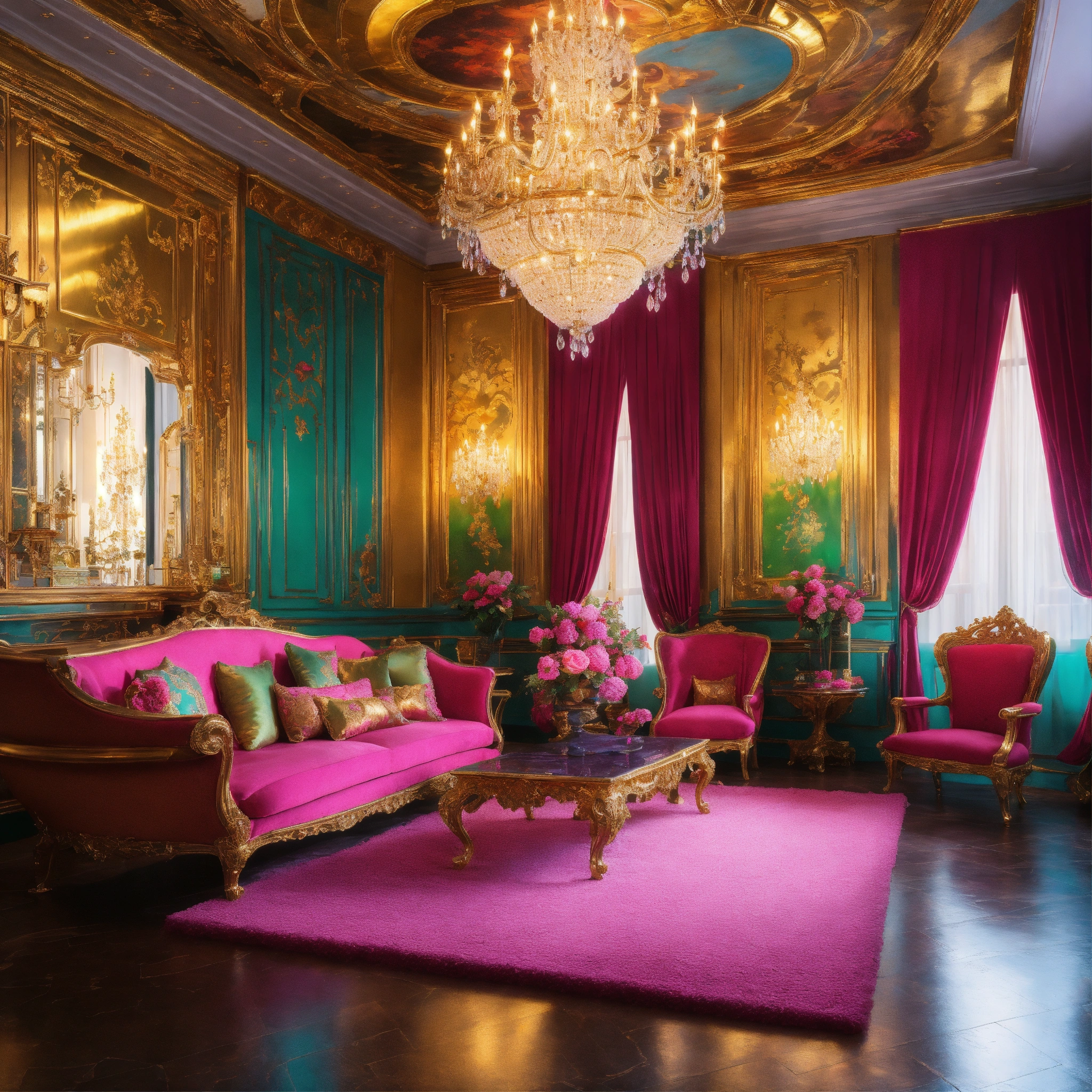 Lexica - Futuristic beautiful French mansion interior living room ...