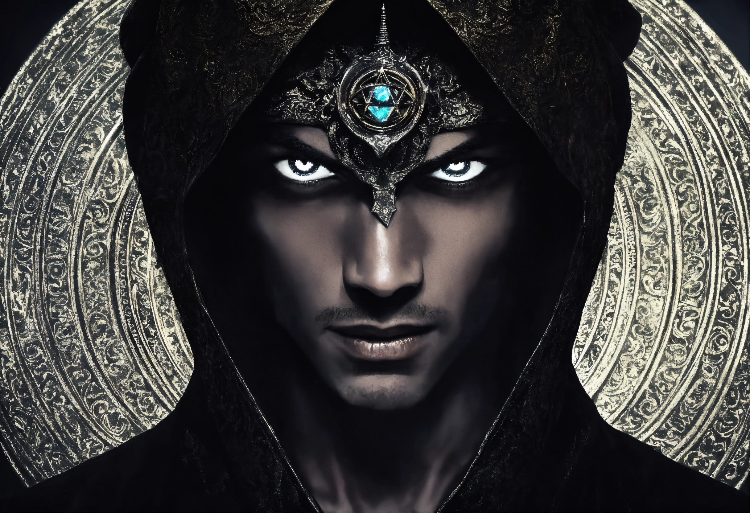 Lexica - Dark, mysterious and dramatic headshot of a young handsome ...