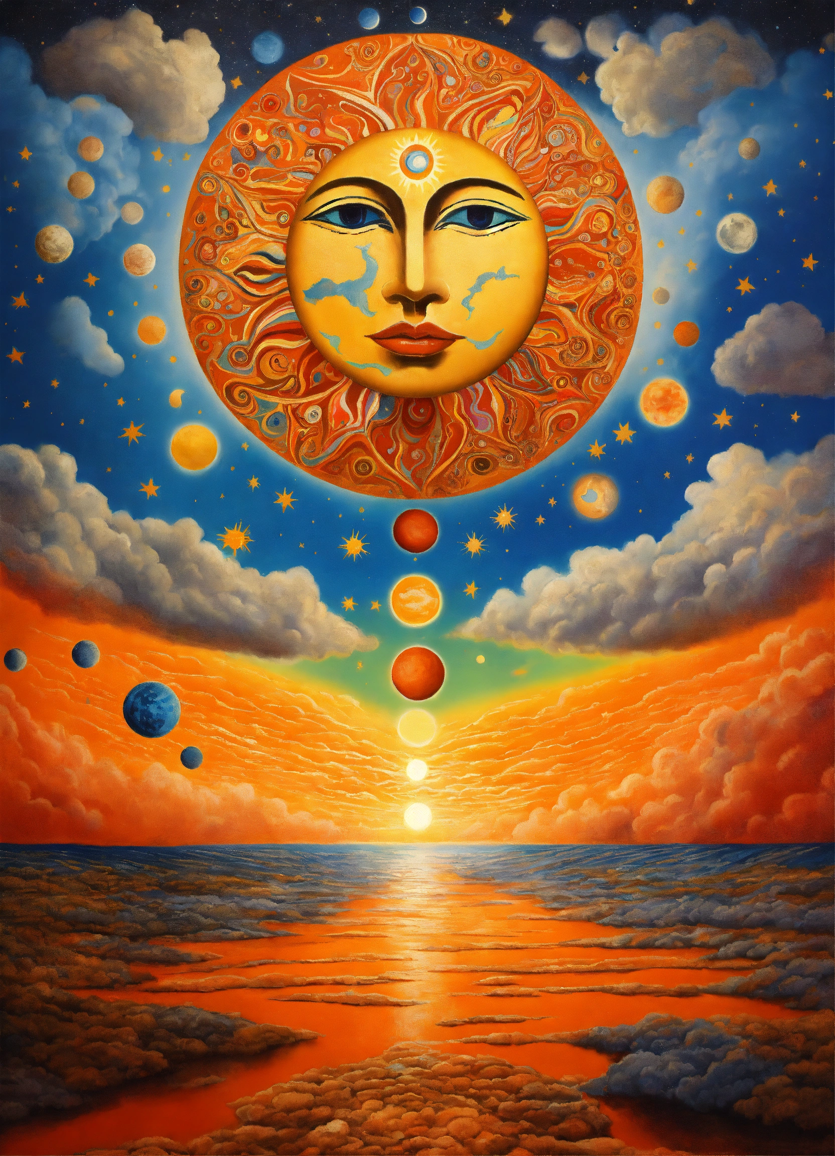 Lexica - Cosmic energy , sun and moon background, aboriginal ...