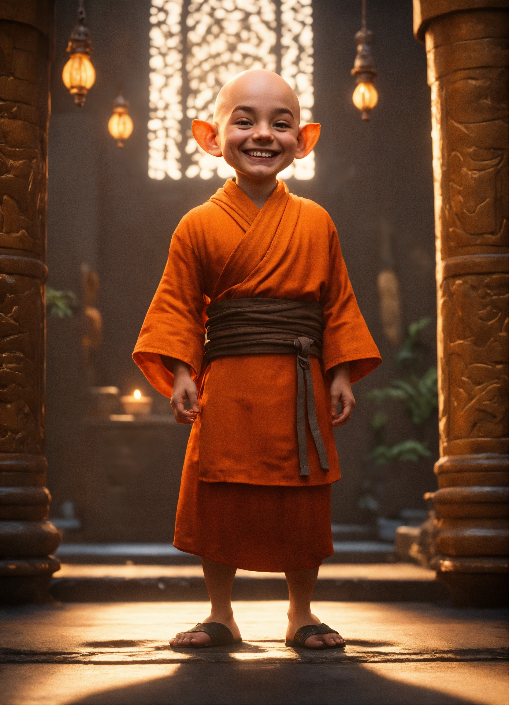 Lexica - Detailed skinny childlike male halfling grinning with ...