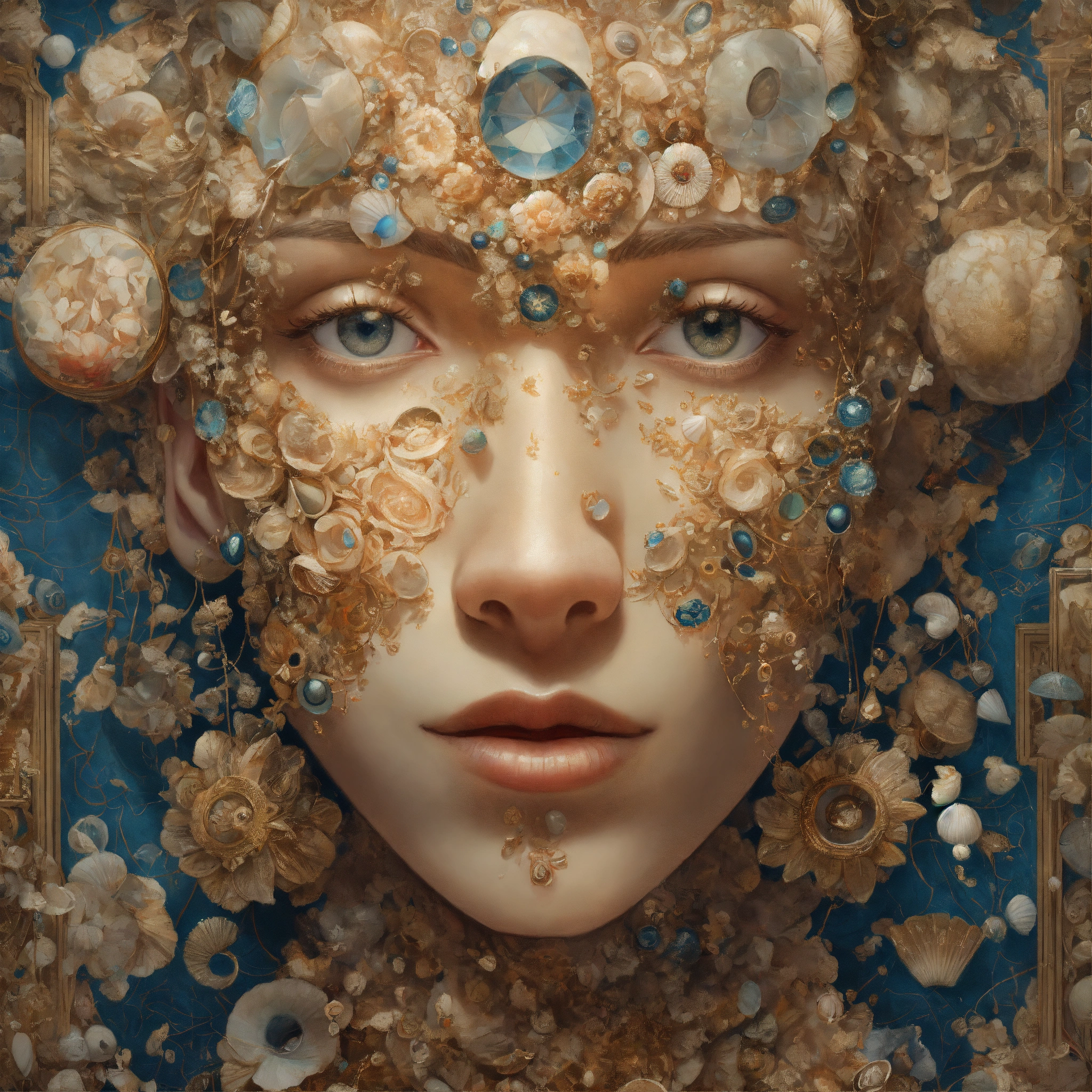 Lexica - The anatomy of a human head made of different styles of eyes ...