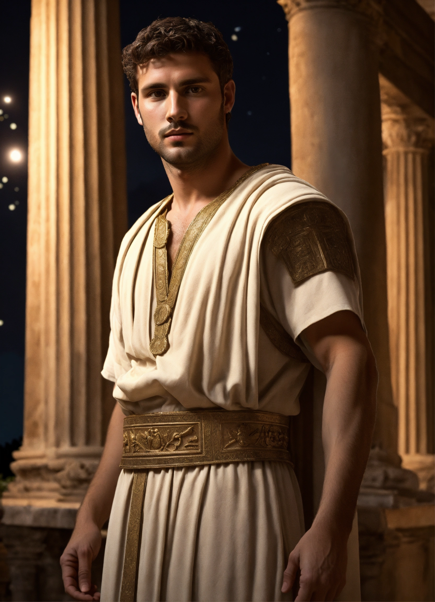 Lexica - A young rich handsome roman man wearing a light-colored tunic ...