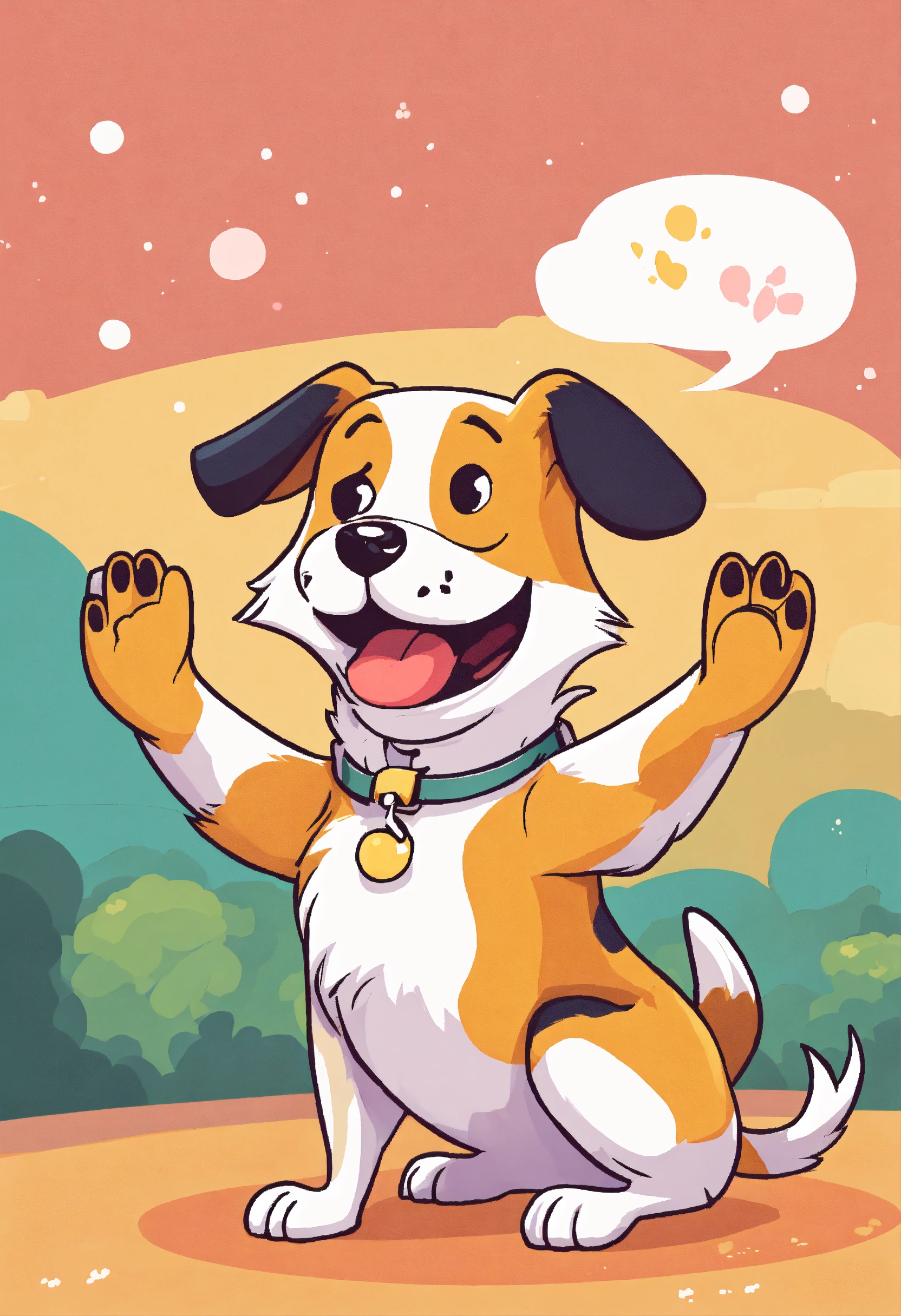 Lexica - Cartoon dog clapping