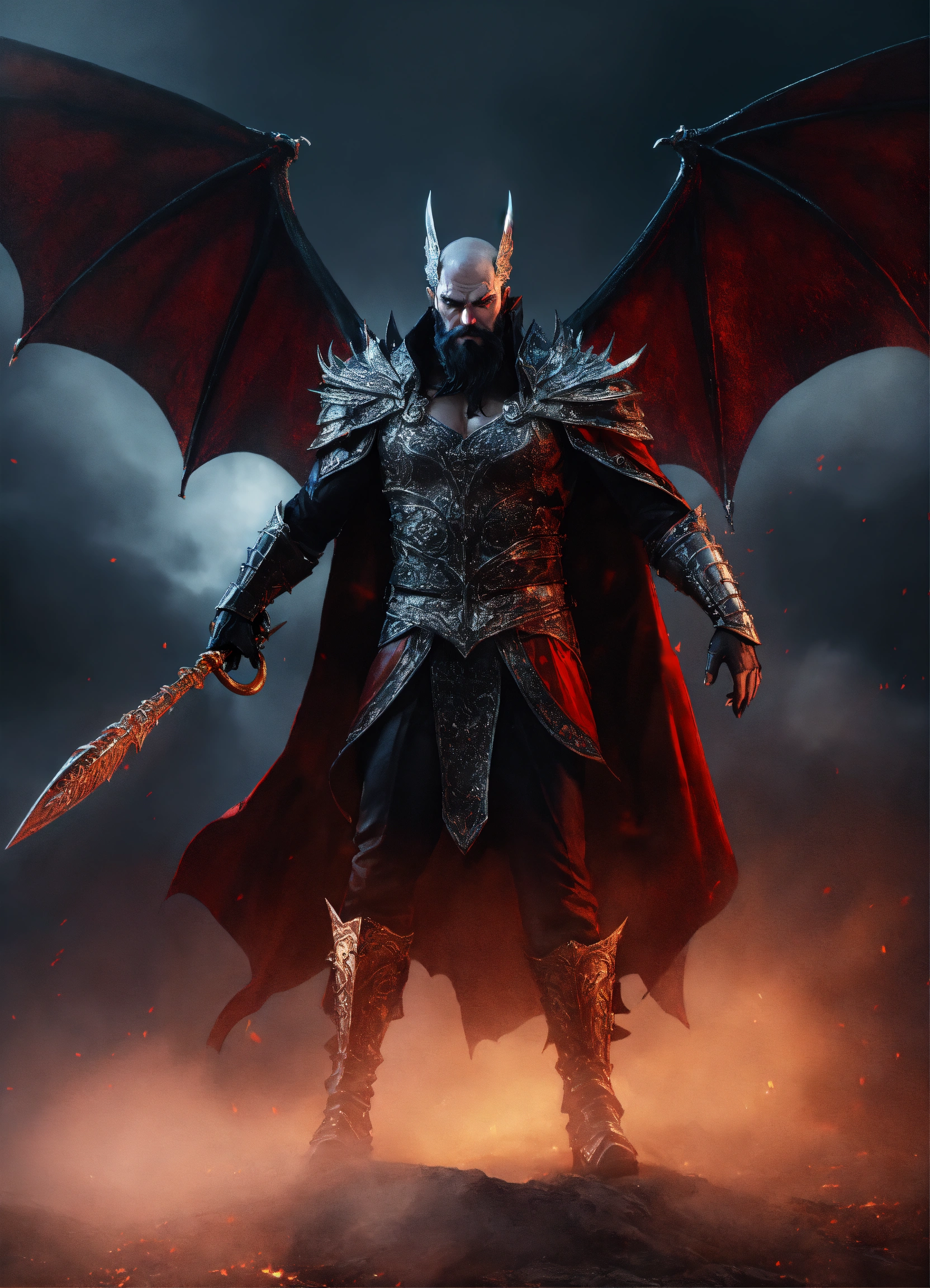 Lexica - Full body strong muscular evil vampire man with beard ...