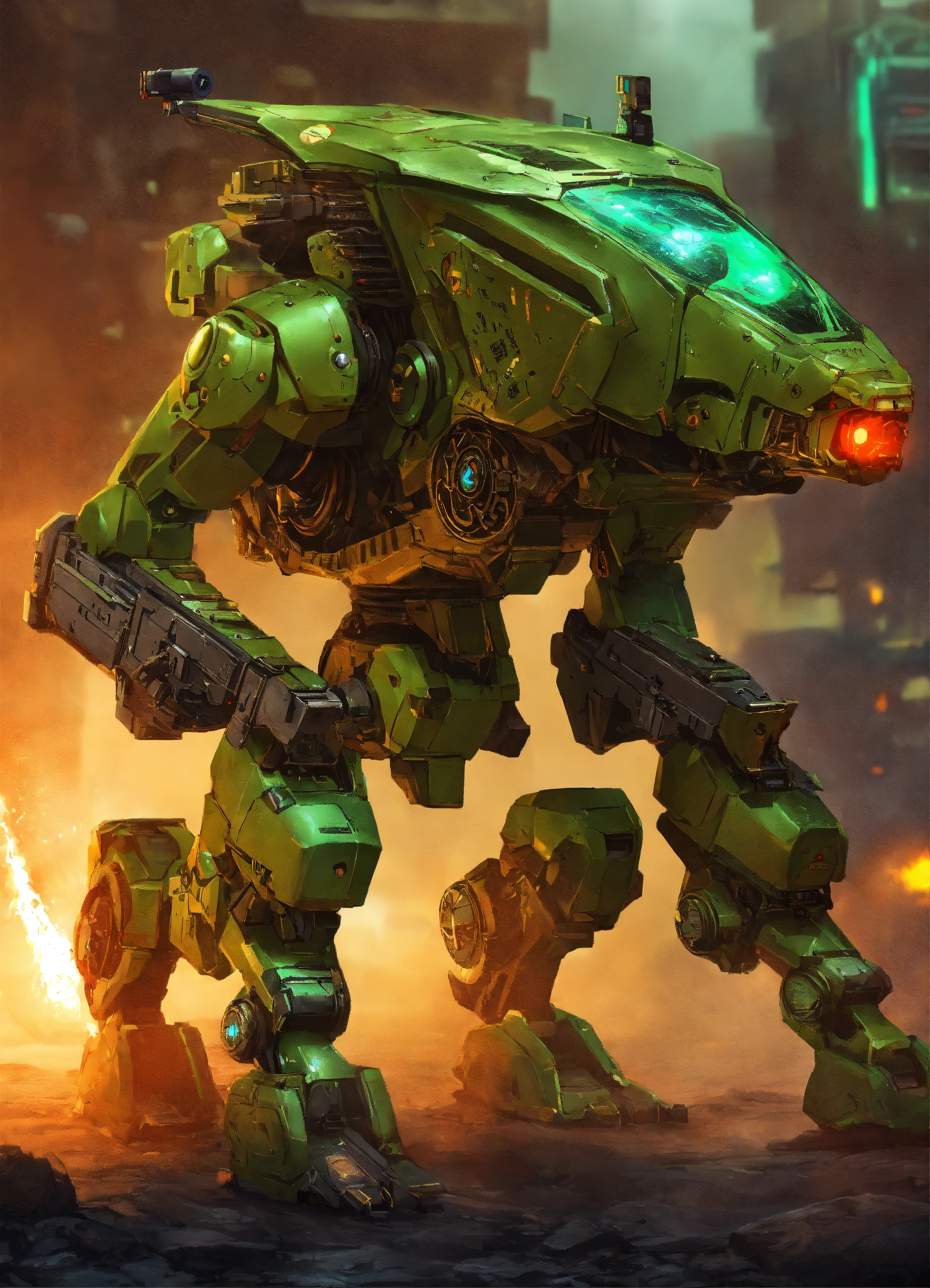 Lexica - A targon defense drone with a heavy grenade gun, alien ...