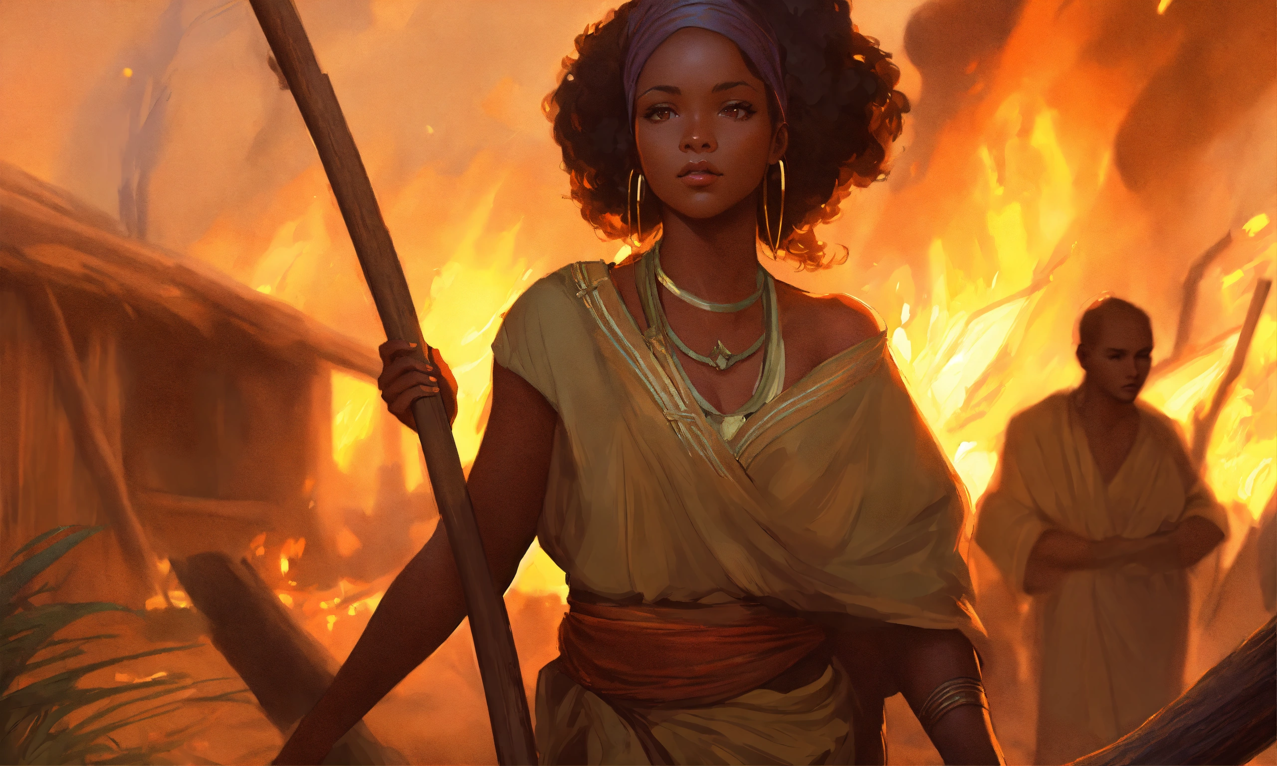 Lexica - 1 african woman fetching fire wood , highly detailed, digital ...