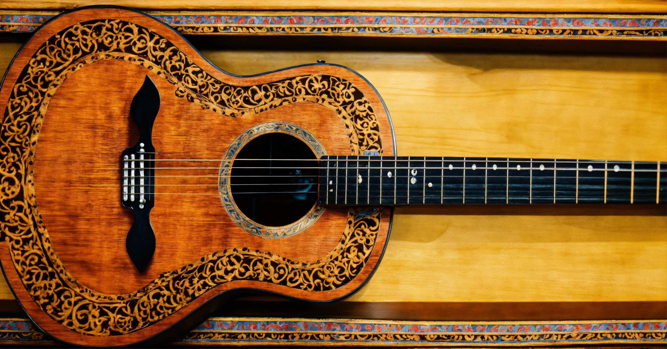 Lexica - Detail of guitar, Indian pattern