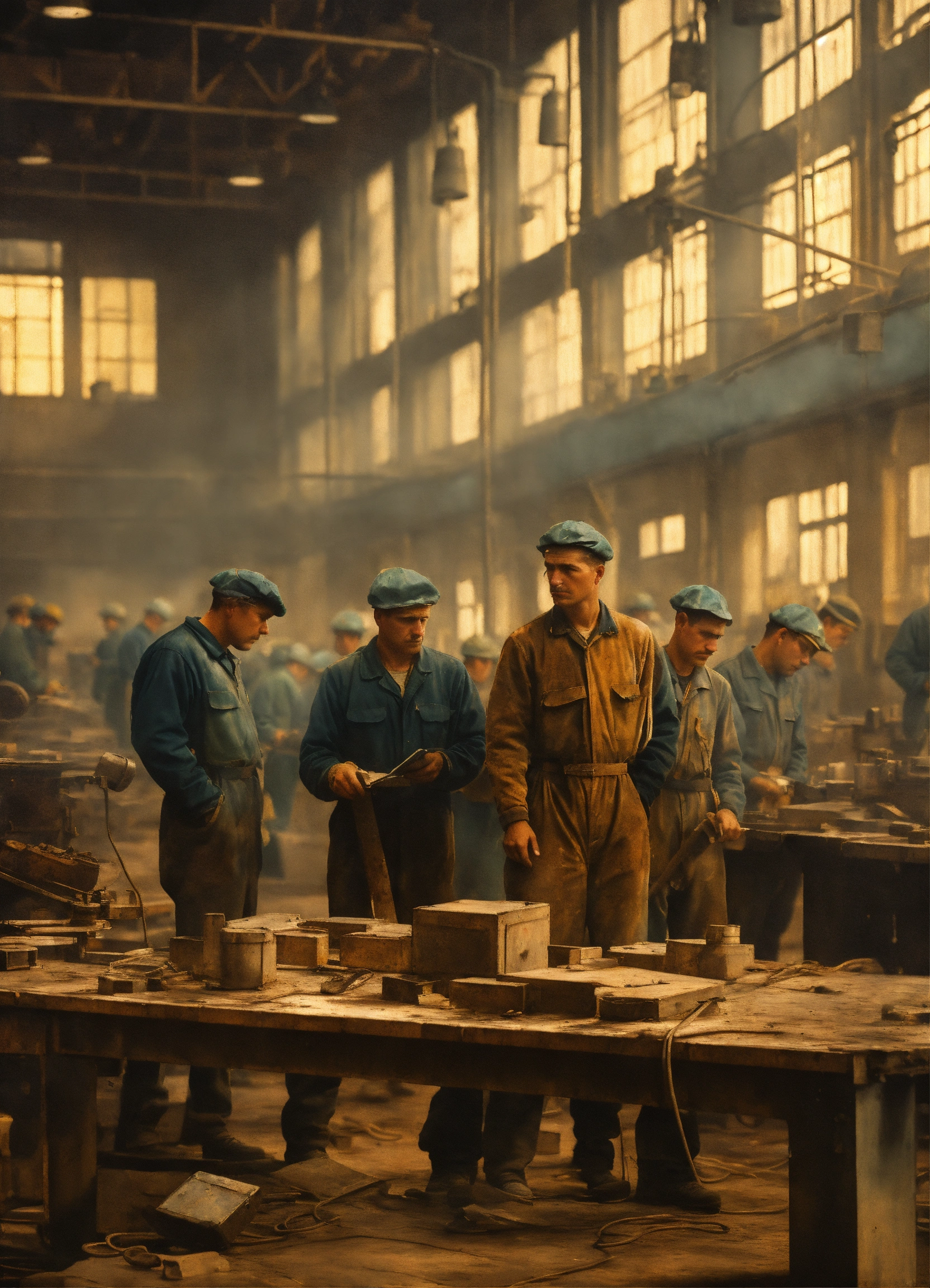 Lexica - Portrait of depressed workers in a factory in the USSR ...