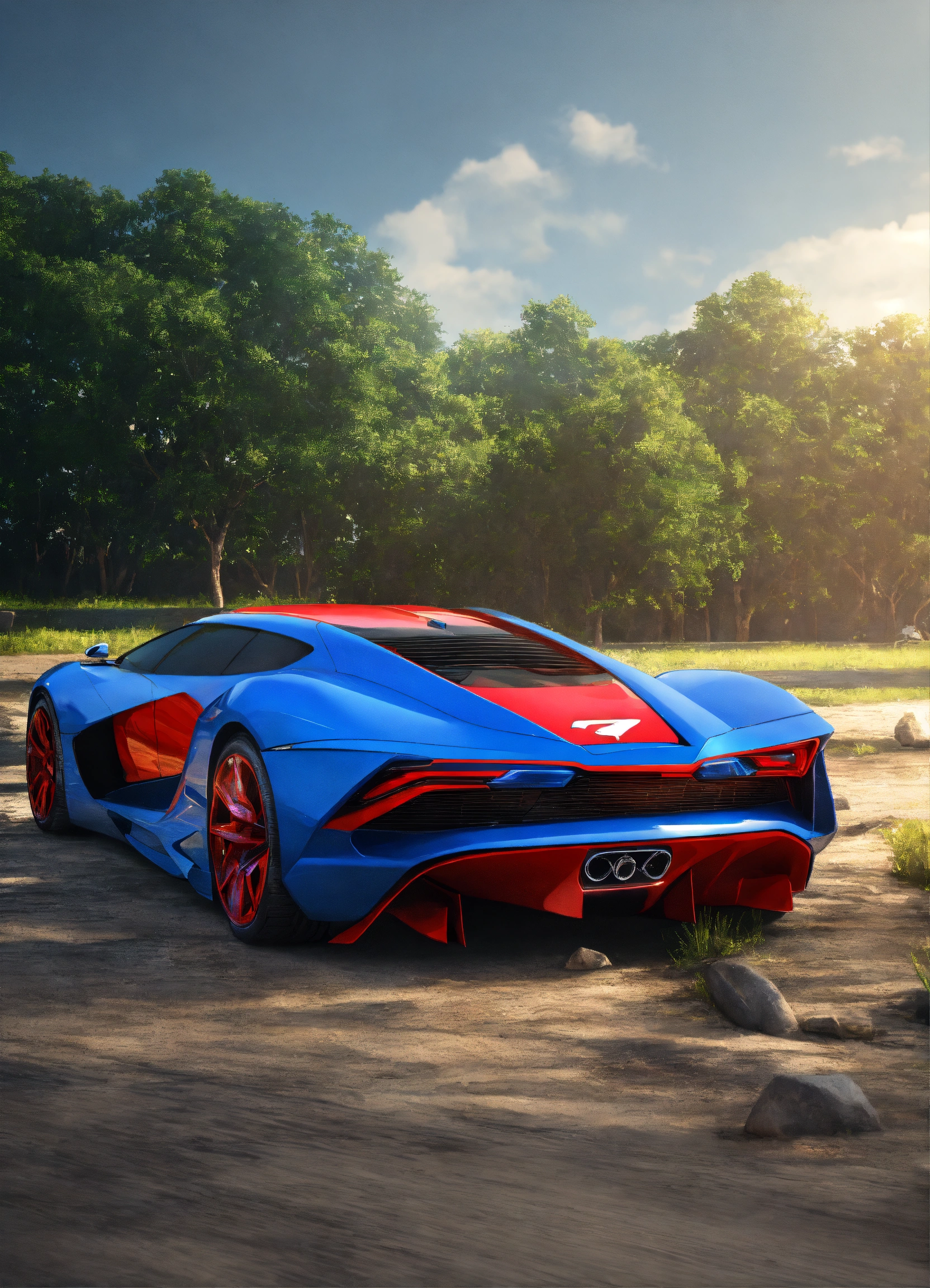 Lexica - SuperMan inspired supercar, realistic, 4K