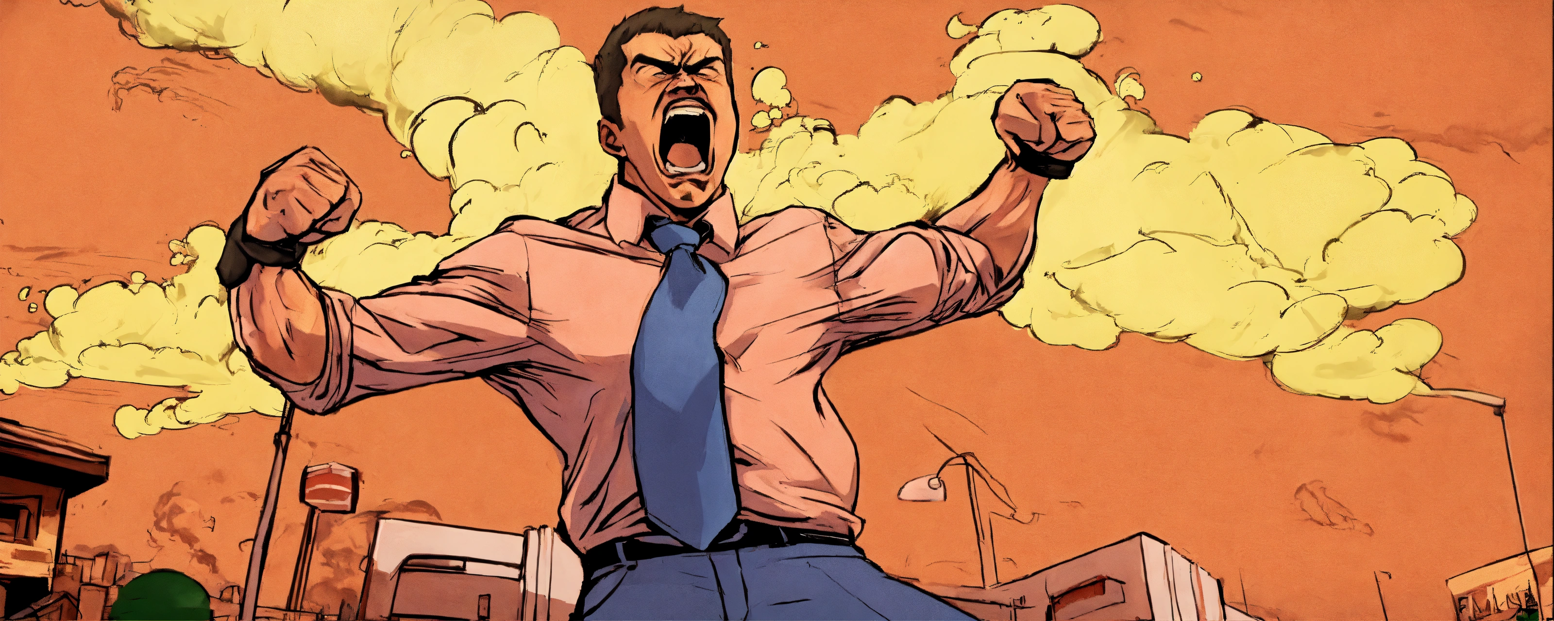 Lexica - Anger management, angry man with fists in the air, long sleeve ...