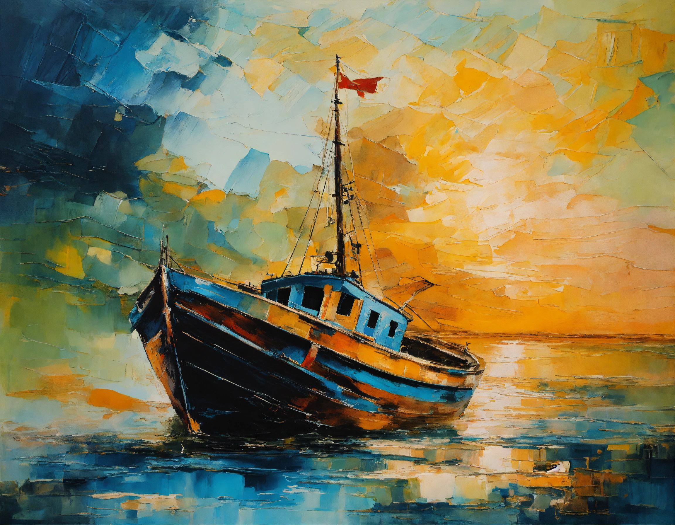 Lexica - Painting in the style of abstract expressionism with the sea ...