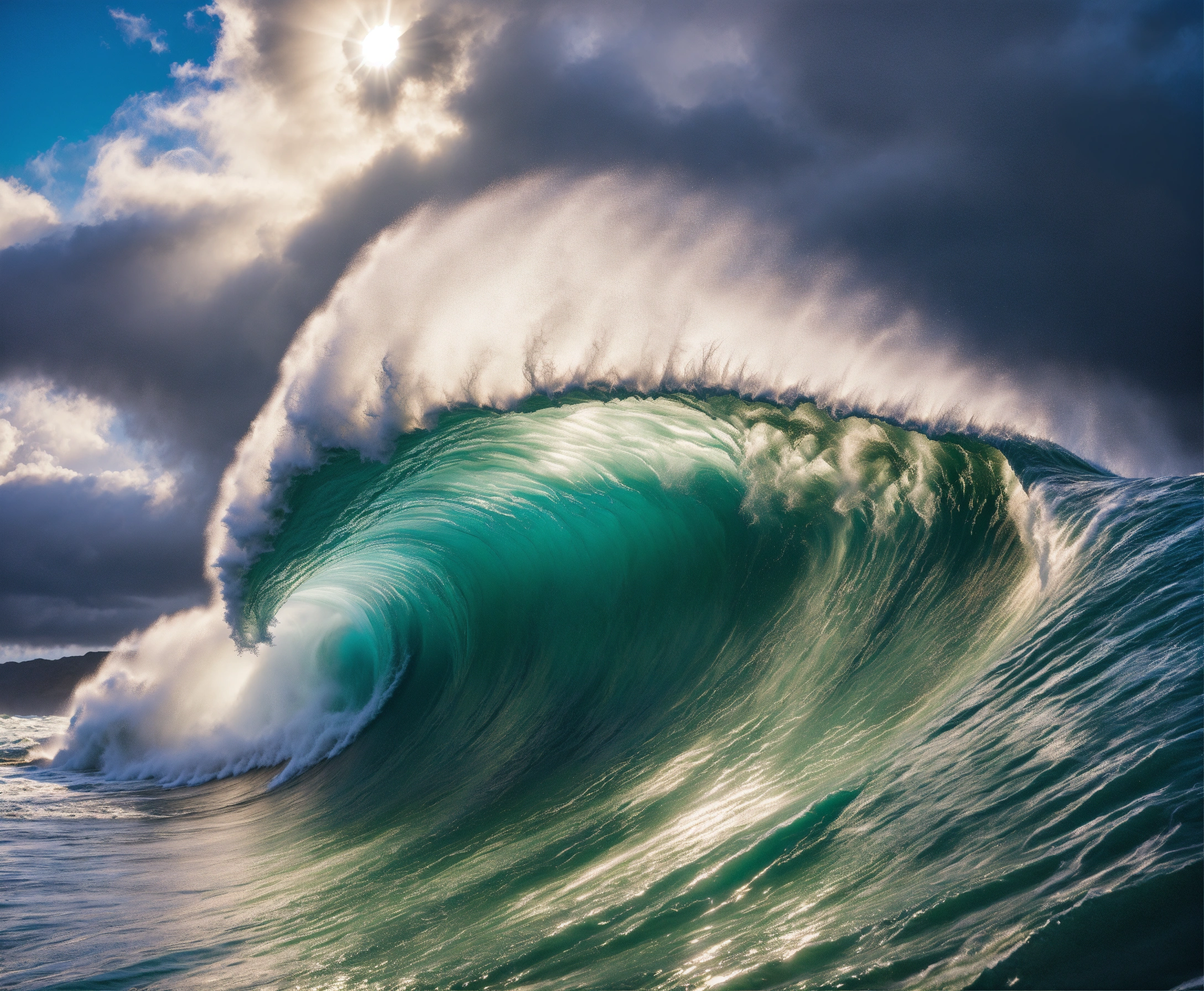 Lexica - Award winning photography looking under the curl of the big ...