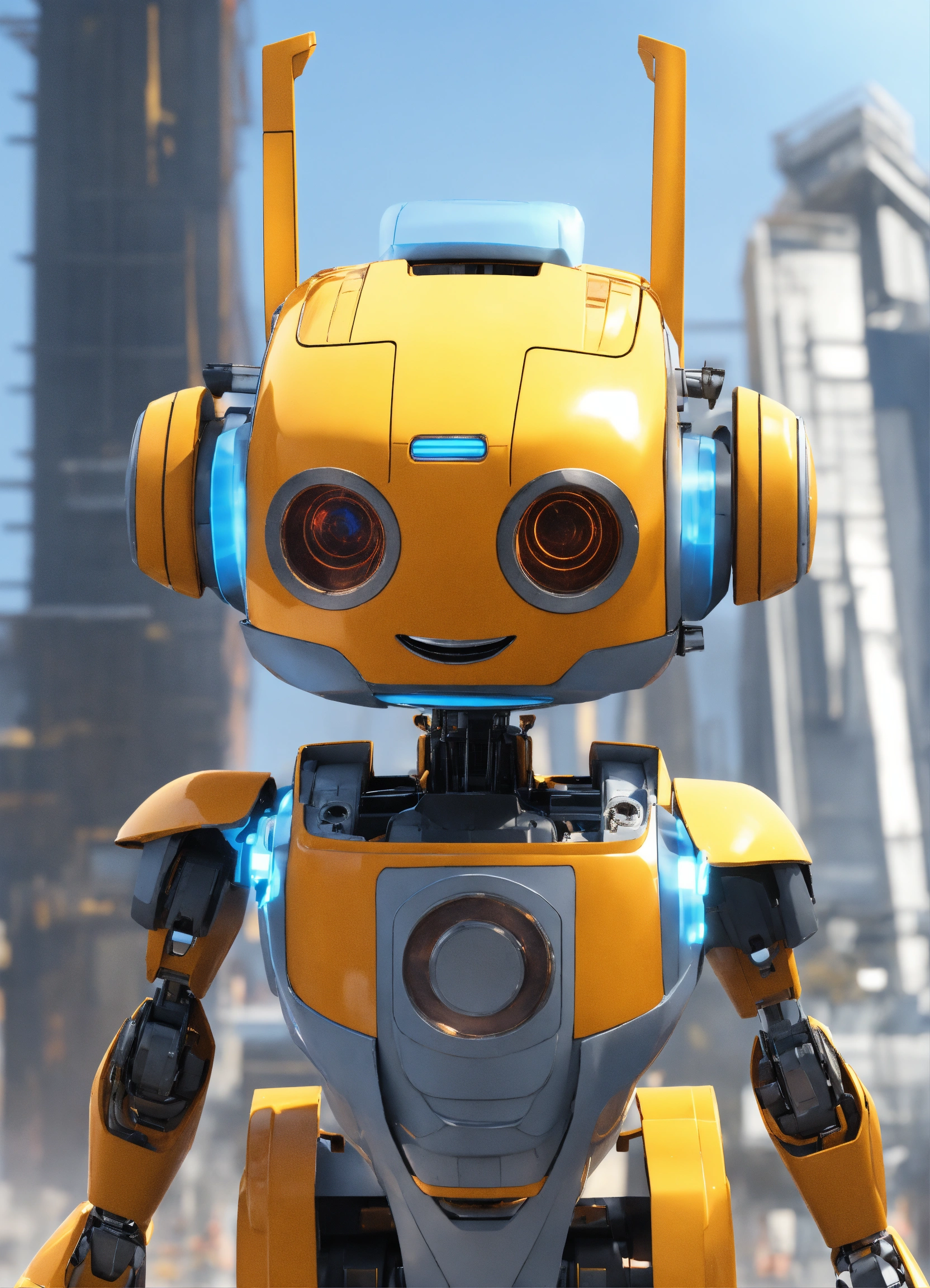 Lexica - Generates a female bot construction, a very smiling animated ...