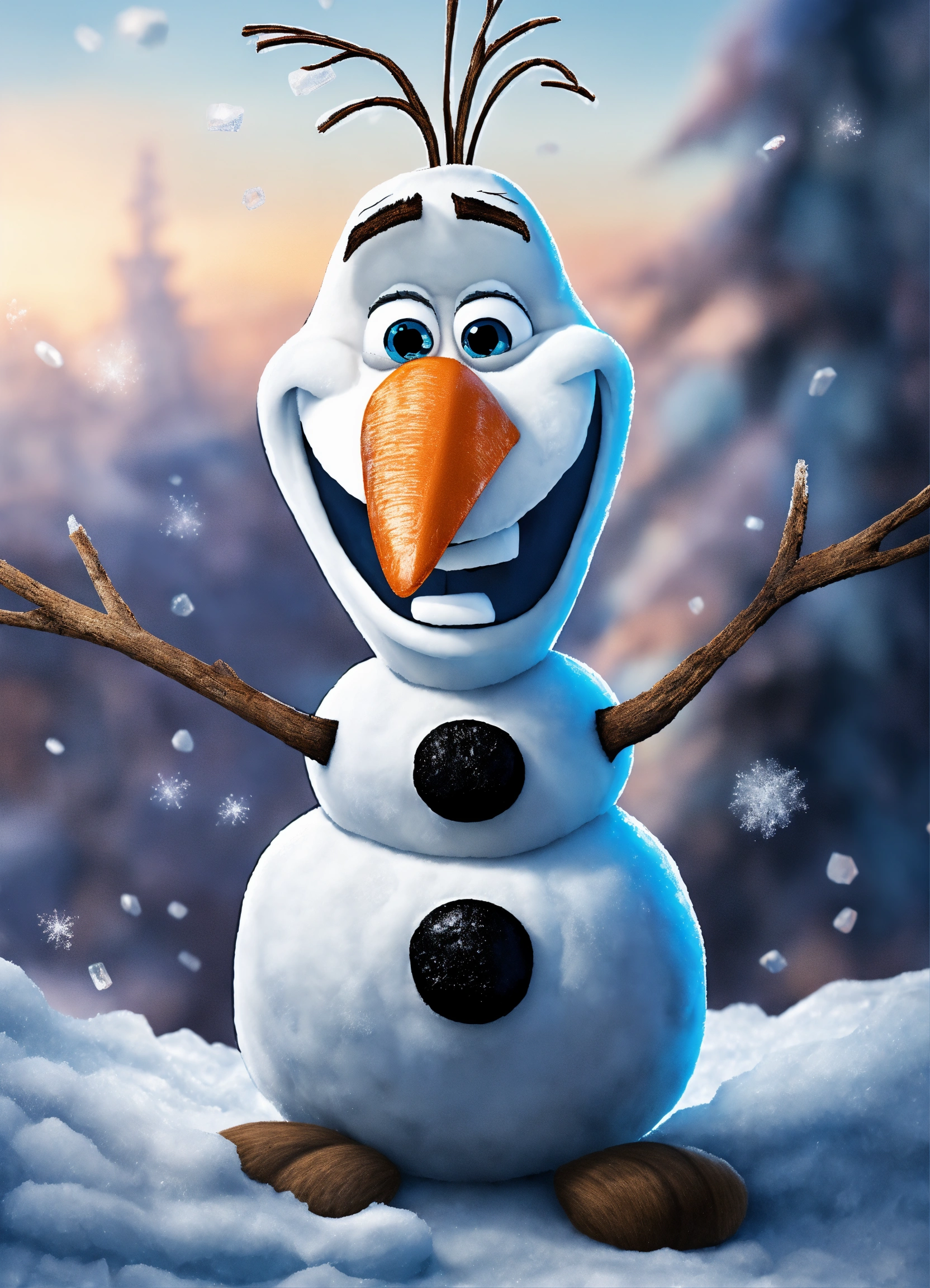 Lexica - Drug addict Olaf from Frozen portrait, front face ...
