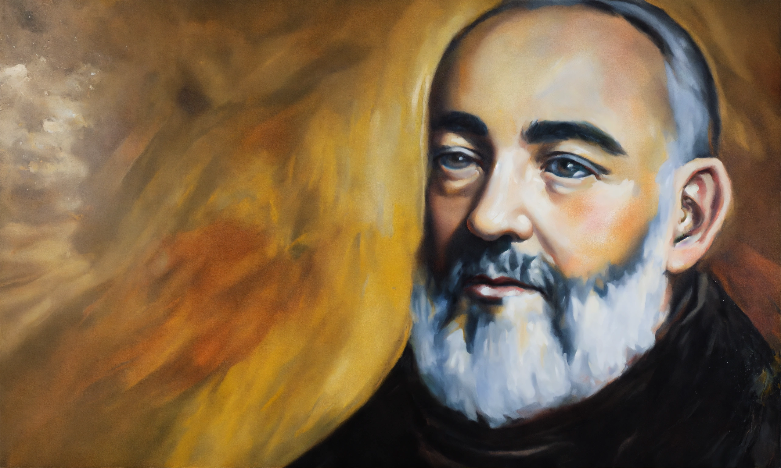 Lexica - Oil painting portrait of padre pio