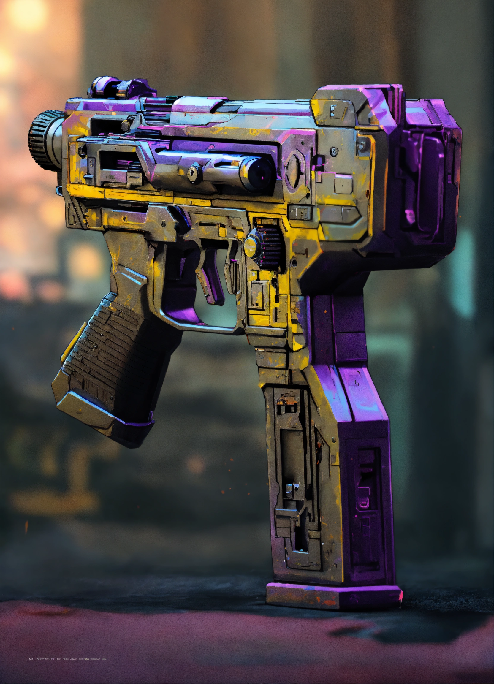 Lexica - Cyberpunk machine pistol like a gun metal gray out mac-10 ...