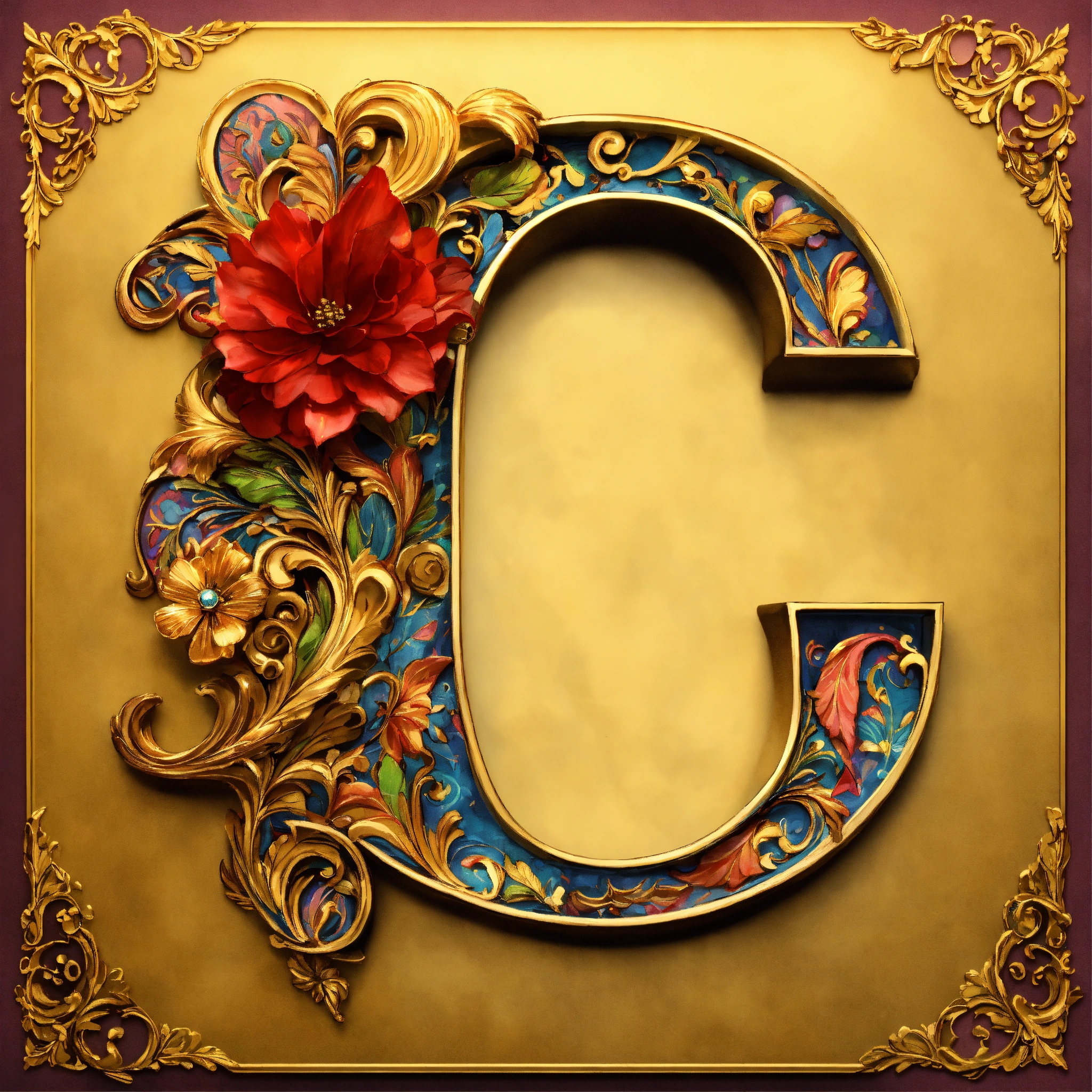 Lexica Letter C In A Richly Decorated With A Masquerade Look The