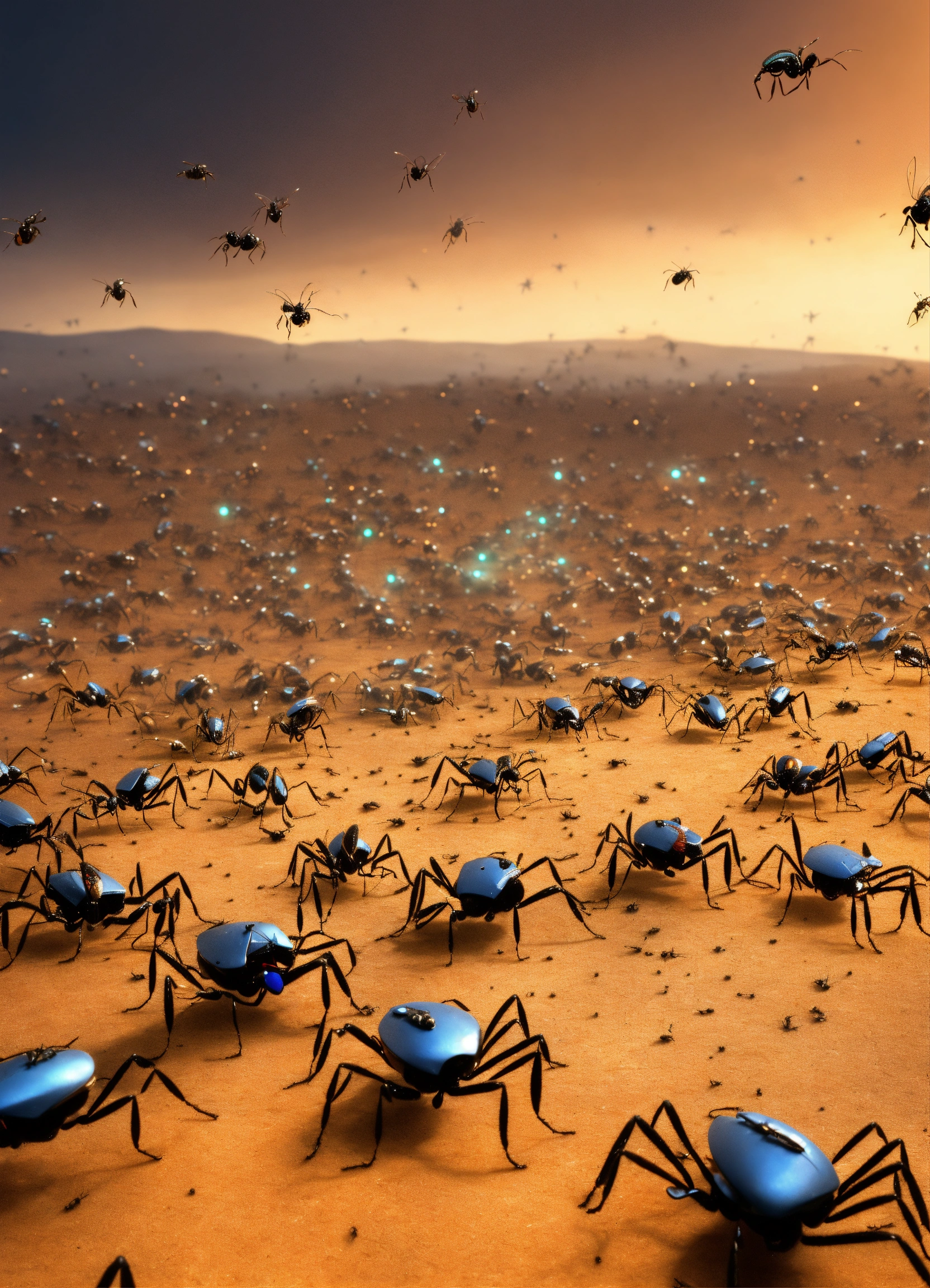 Lexica - Swarms of ant like electronic insect bots attack, destruction ...
