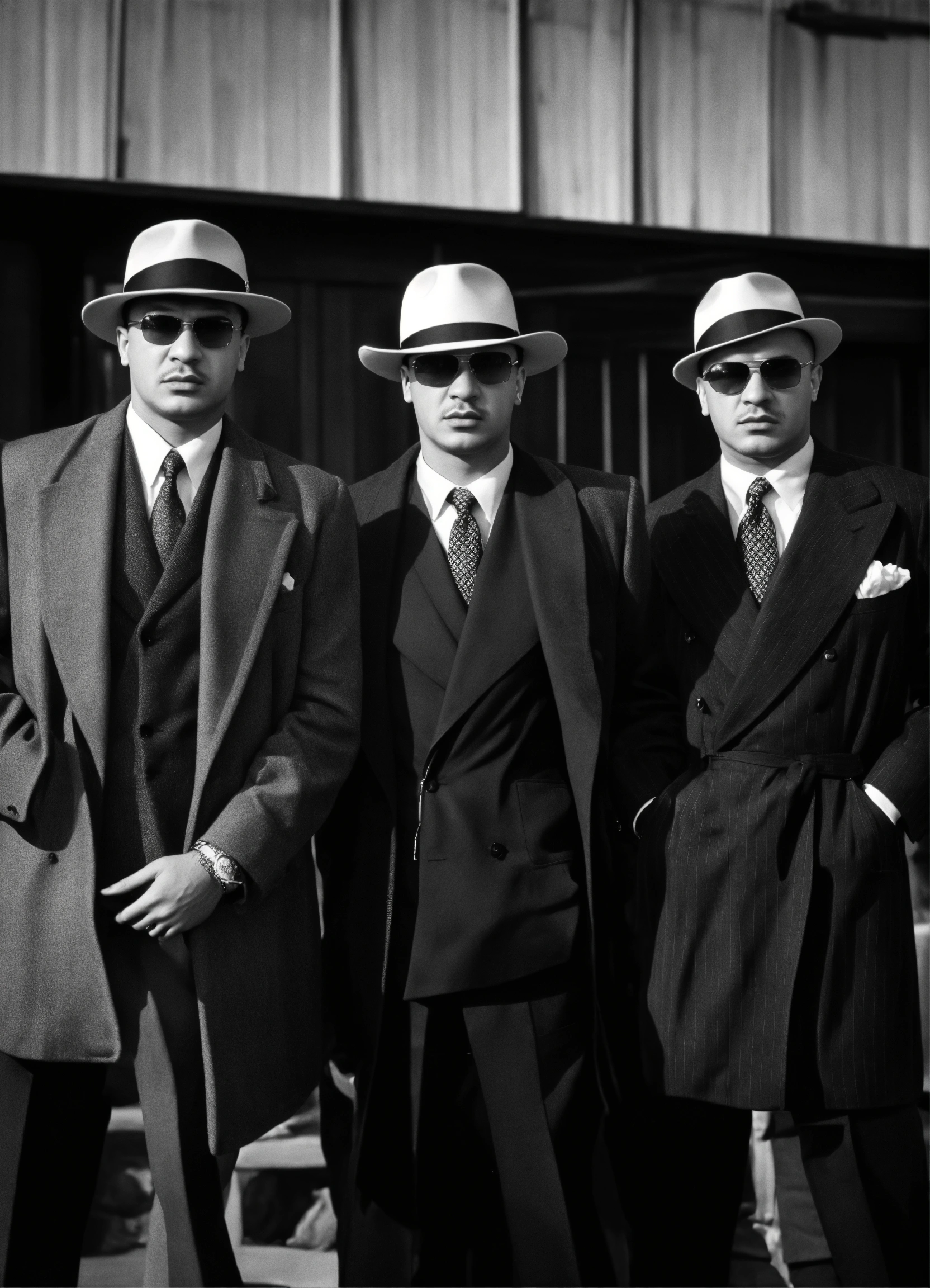 Lexica - Retro picture of 4 russian mafia members black and white