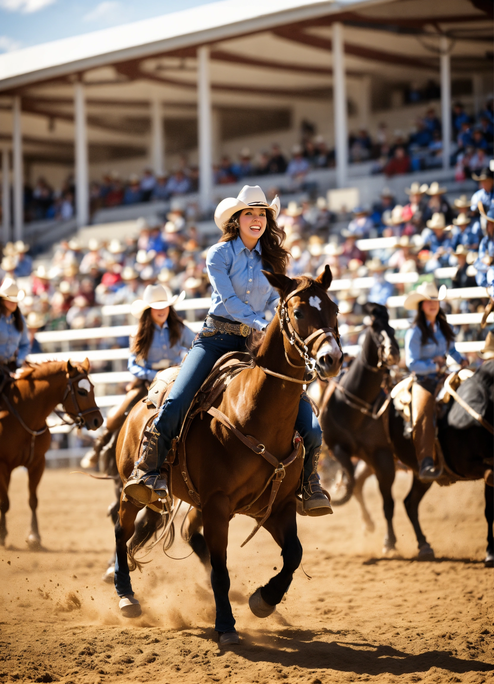 Lexica - Group of chic COLLEGE GIRLs, 19, female, SHINY RUBBER COWGIRL ...