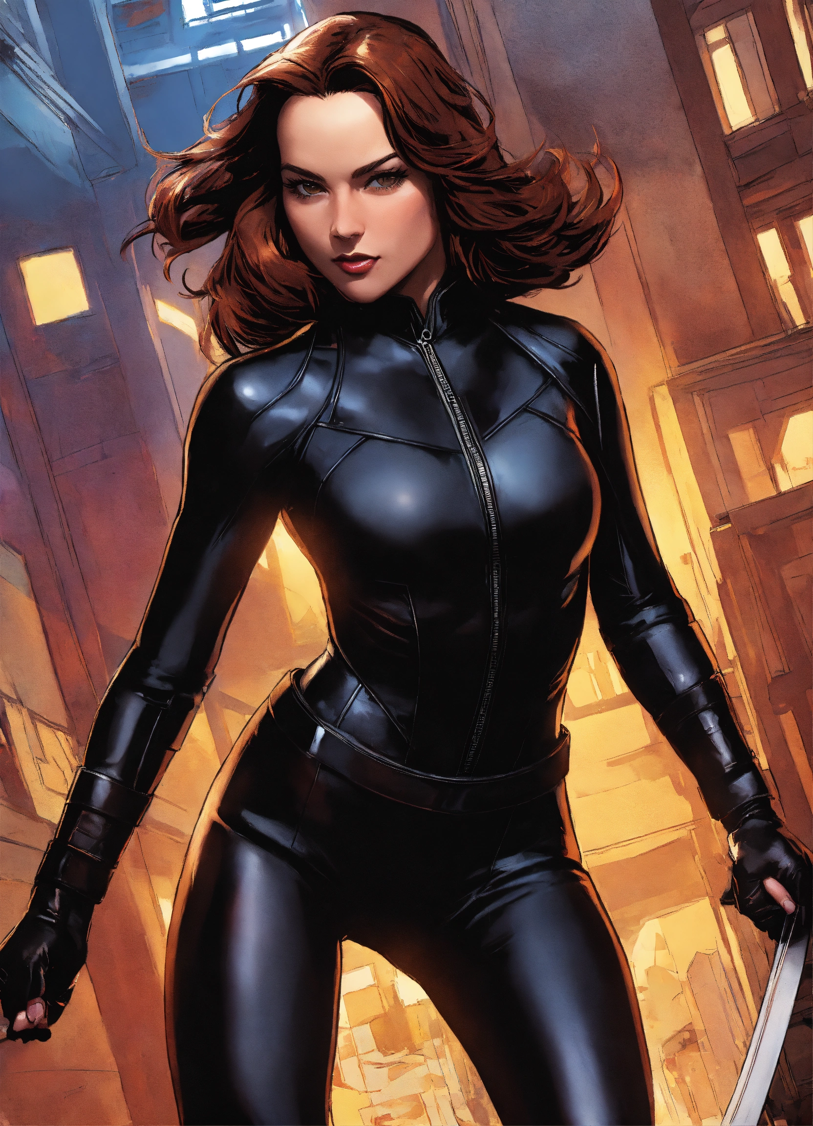Lexica - Female X-Men Shadowcat wearing black leather ninja catsuit ...