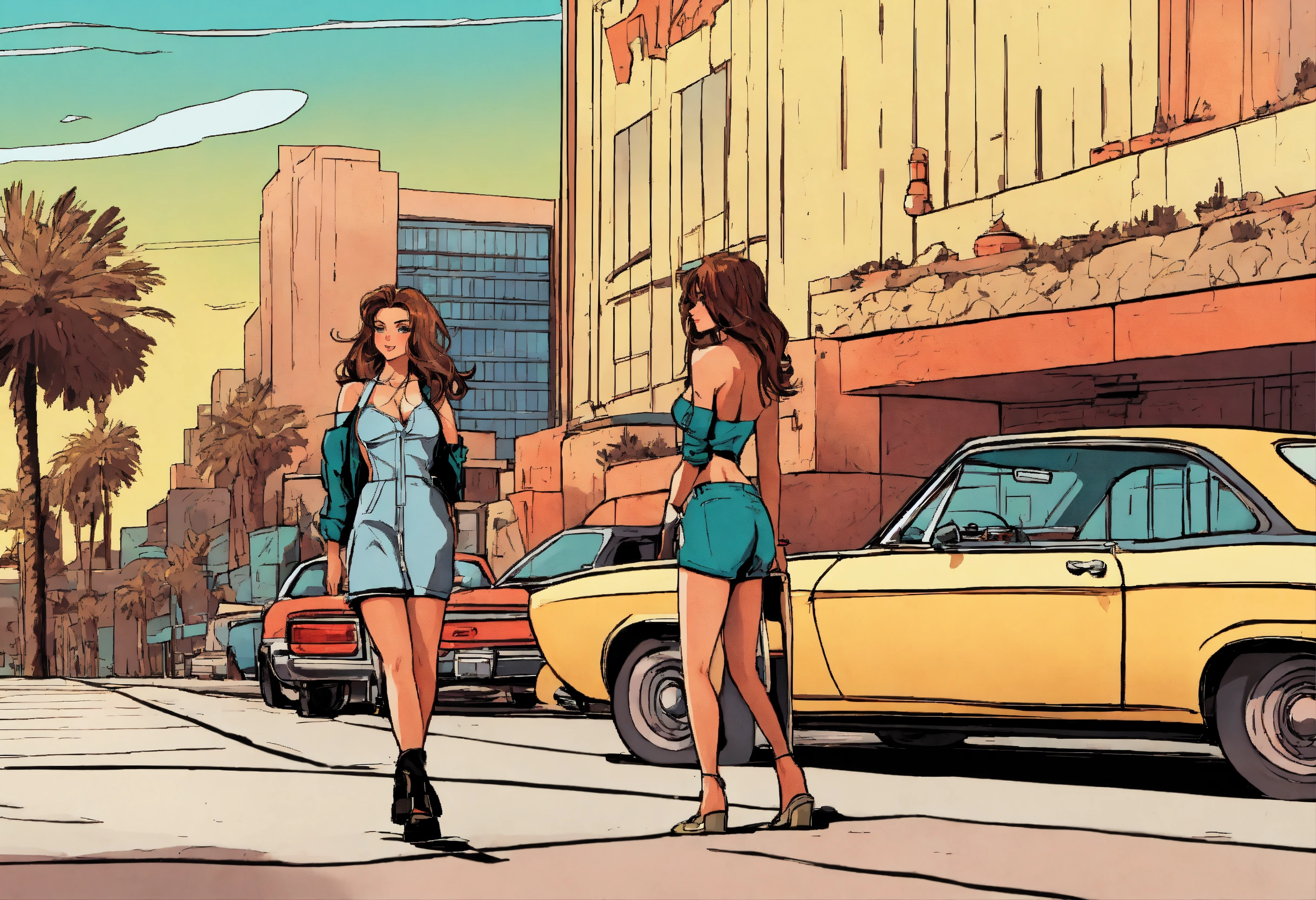 Lexica - A european comic style hand drawn cartoon of a hot girl ...