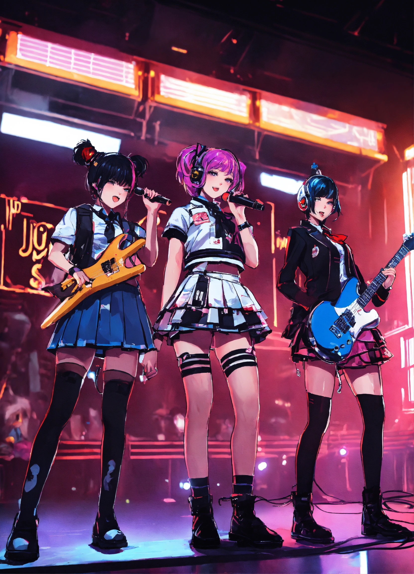 Lexica - Cyberpunk J-pop band with 3 members school girl, silly but ...