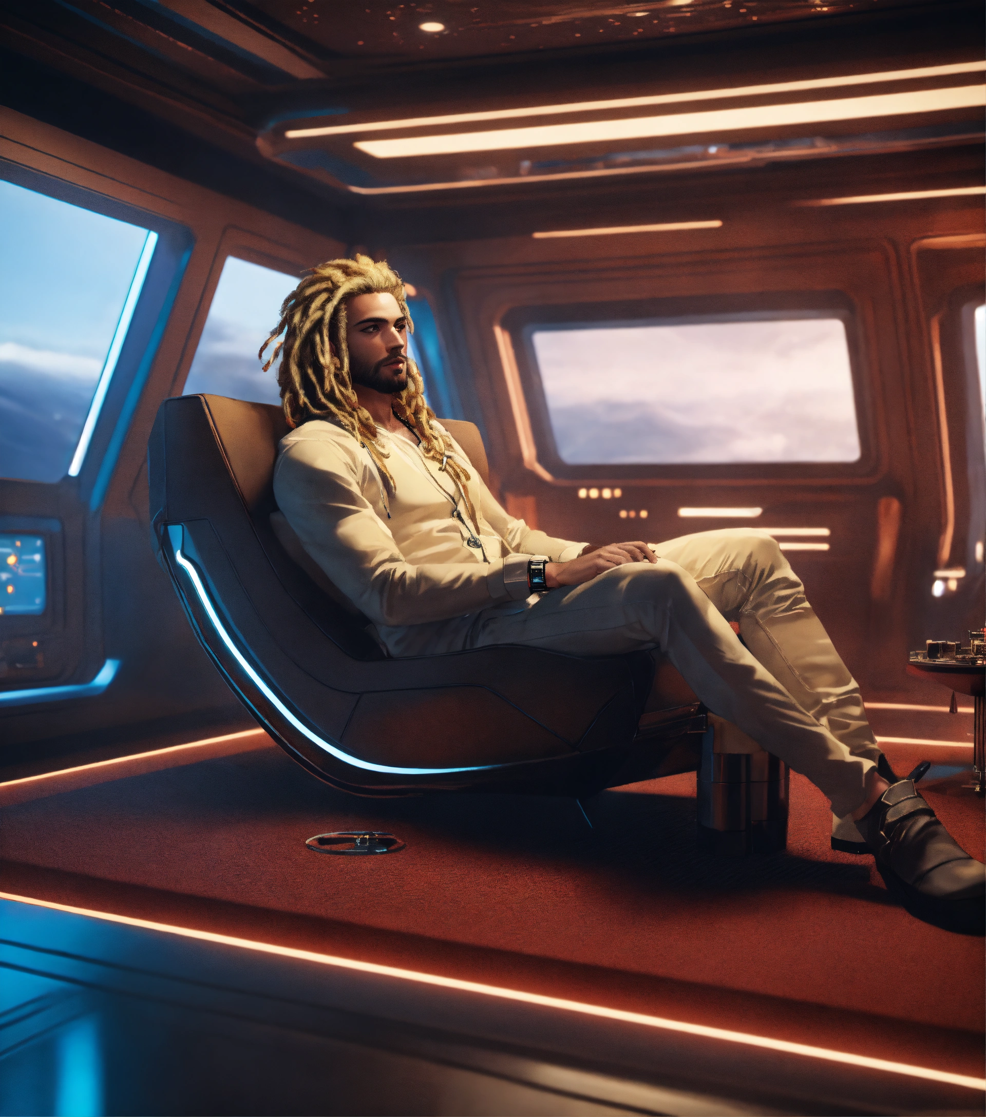 Lexica - Zoom out full body of a scruffy blonde dreadlock male rockstar ...