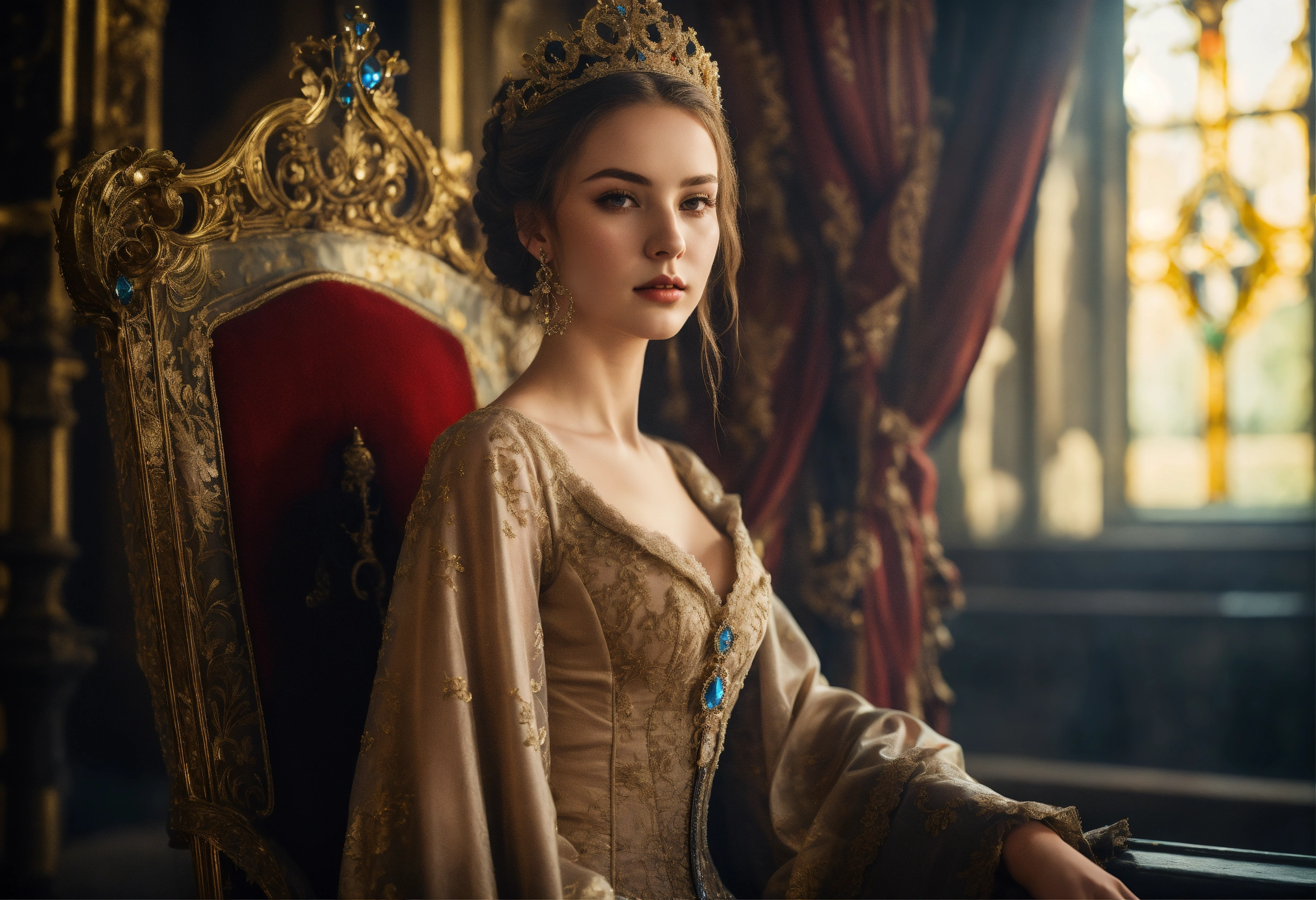 Lexica - Fine art portrait photography, medieval setting, full body ...