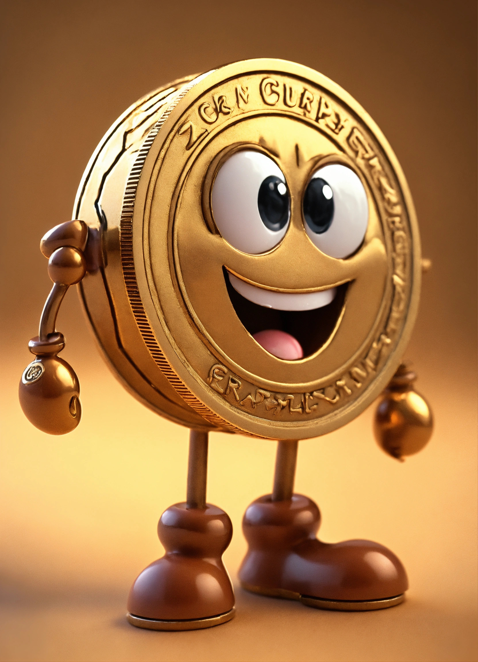 Lexica - A coin character is a portrait with arms and legs and a ...