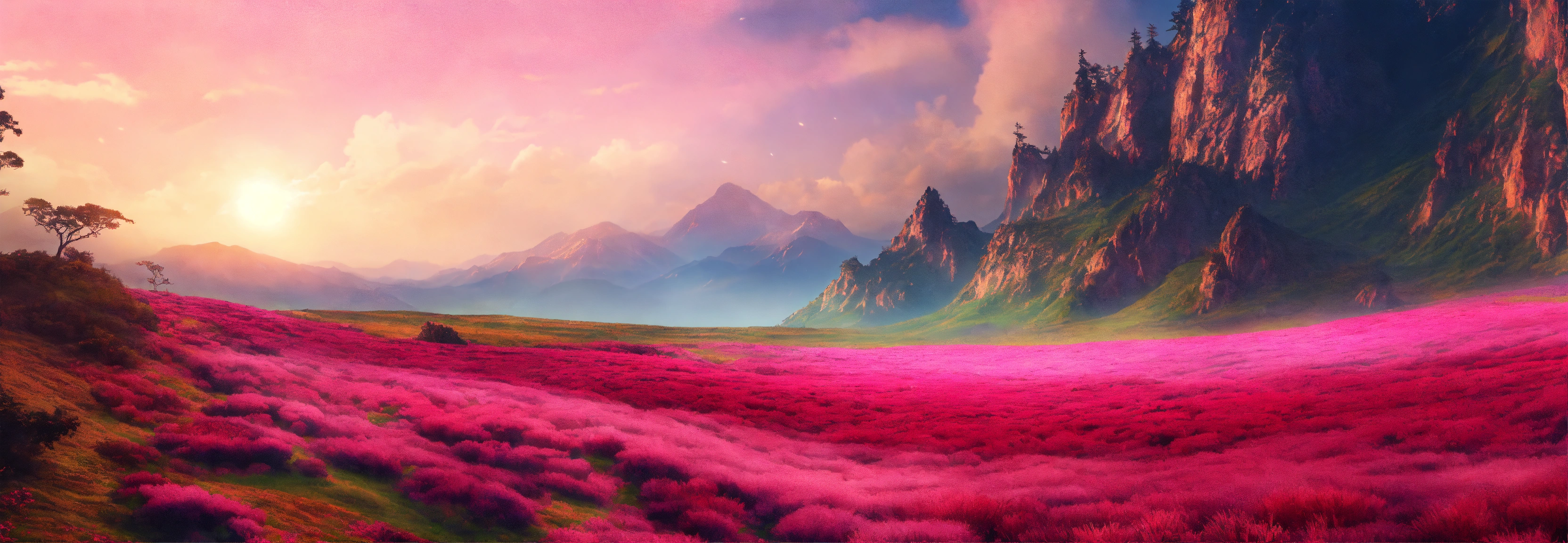 Lexica - Random epic pink fairy fantasy landscape, based on best ...