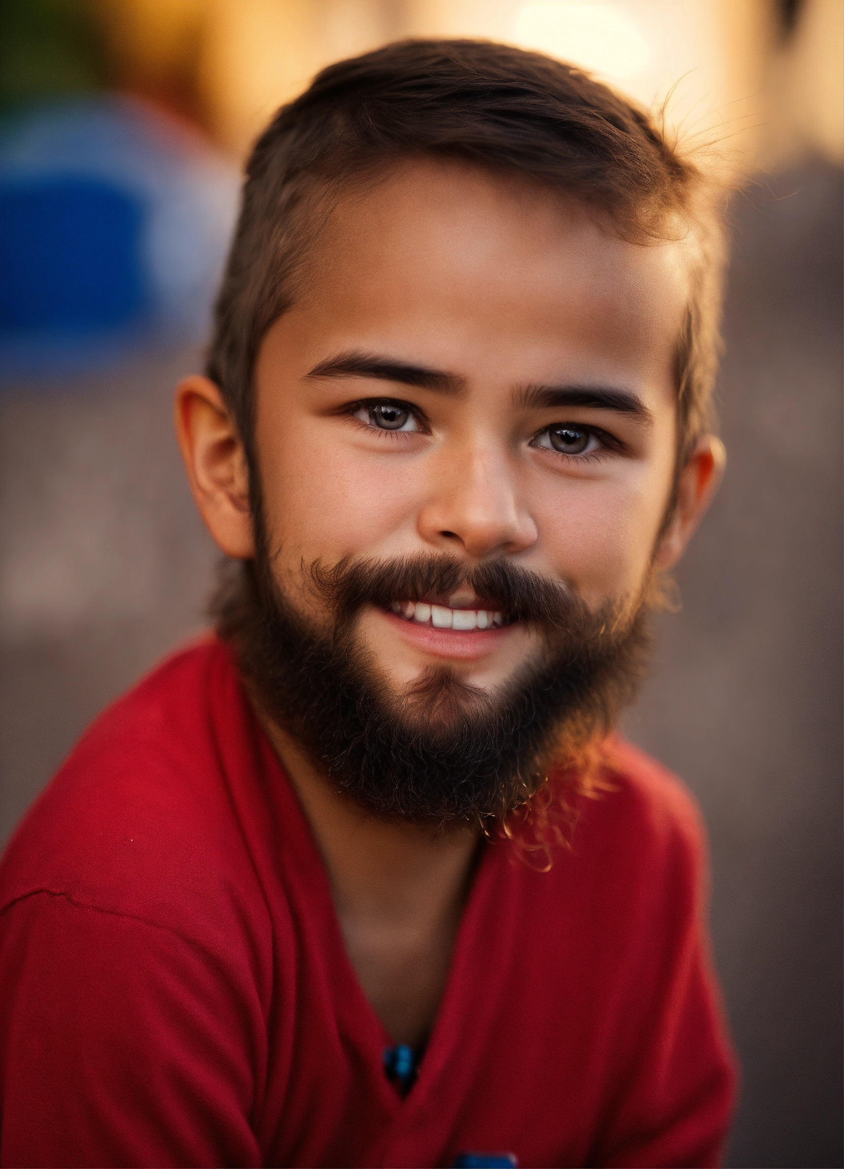 Lexica - Child small beard strait looks without knock smile