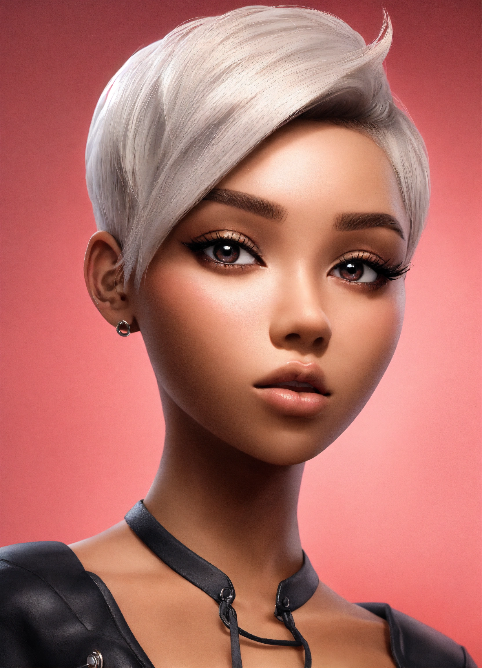 Lexica - Rnb disney anime cartoon blonde pixie cut 3d white skin woman ...