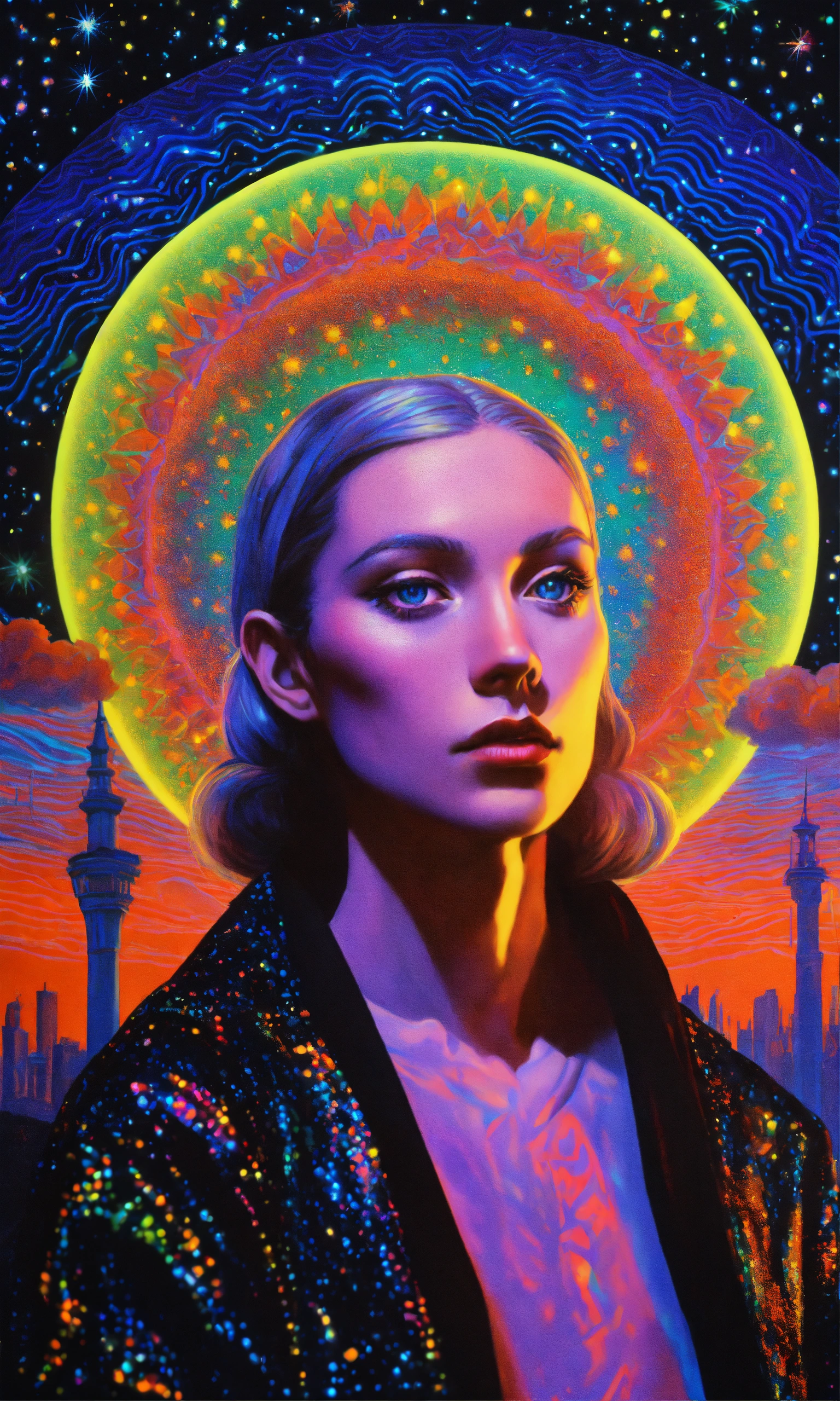 Lexica - Photorealistic portrait Gothic Fashion, of cosmic Alex Grey ...