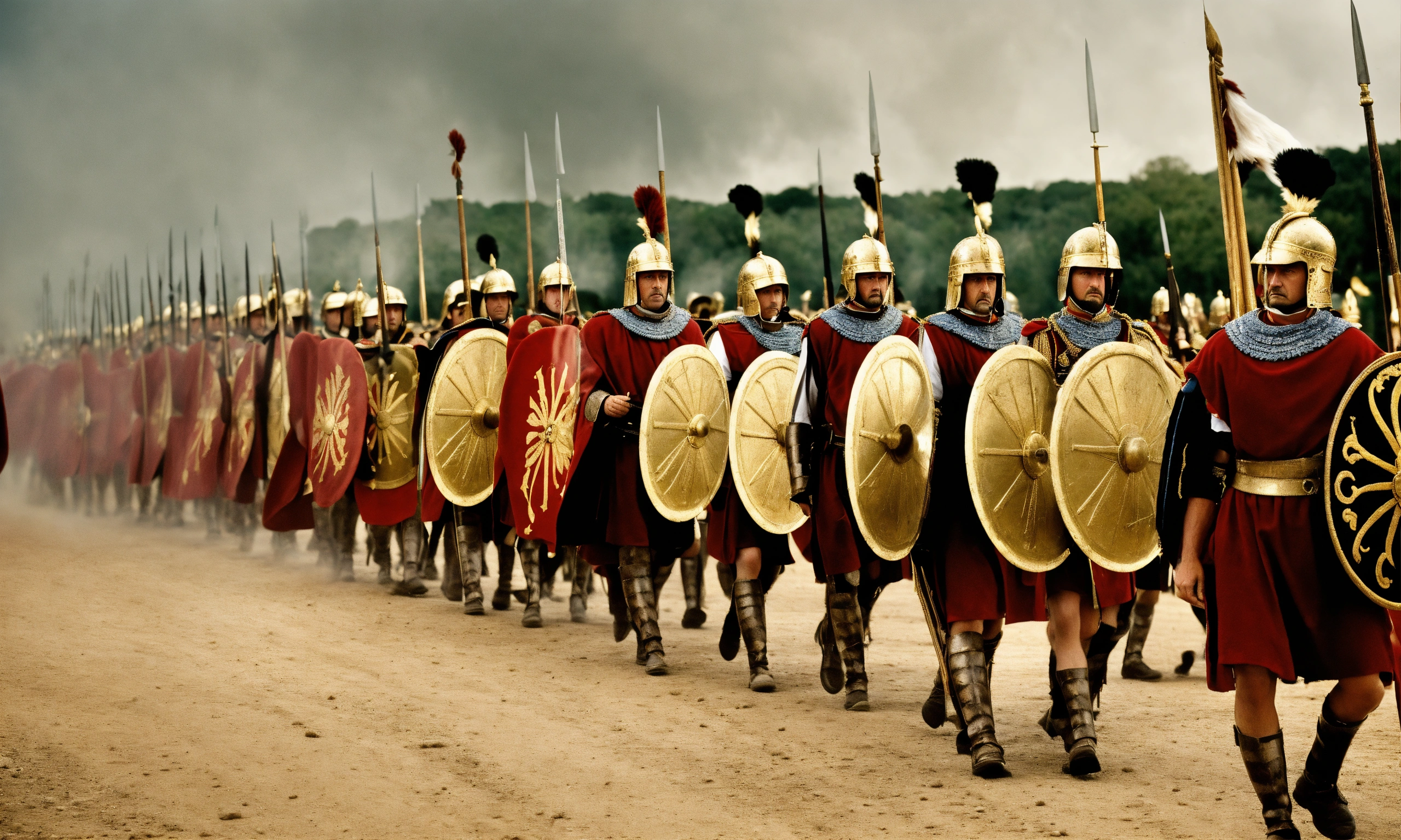 Lexica - Photograph of a roman general marching with his legions