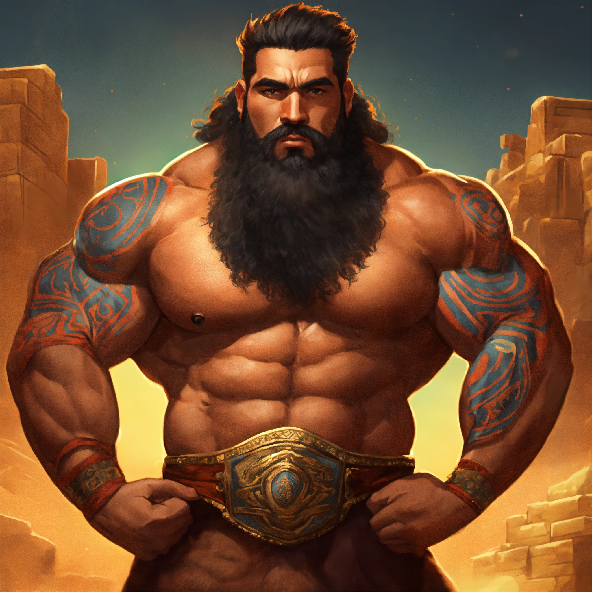 Lexica - 30-year-old hairy Ancient Incan man with big muscles, big ...