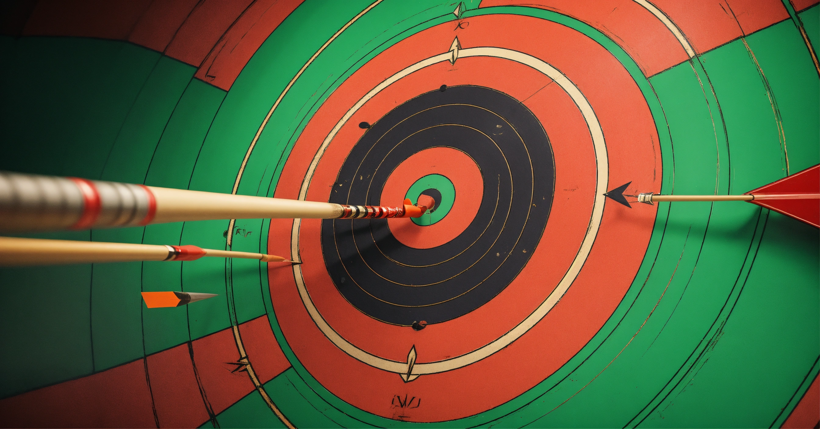Lexica - Arrow landing inside the bullseye. Target side view